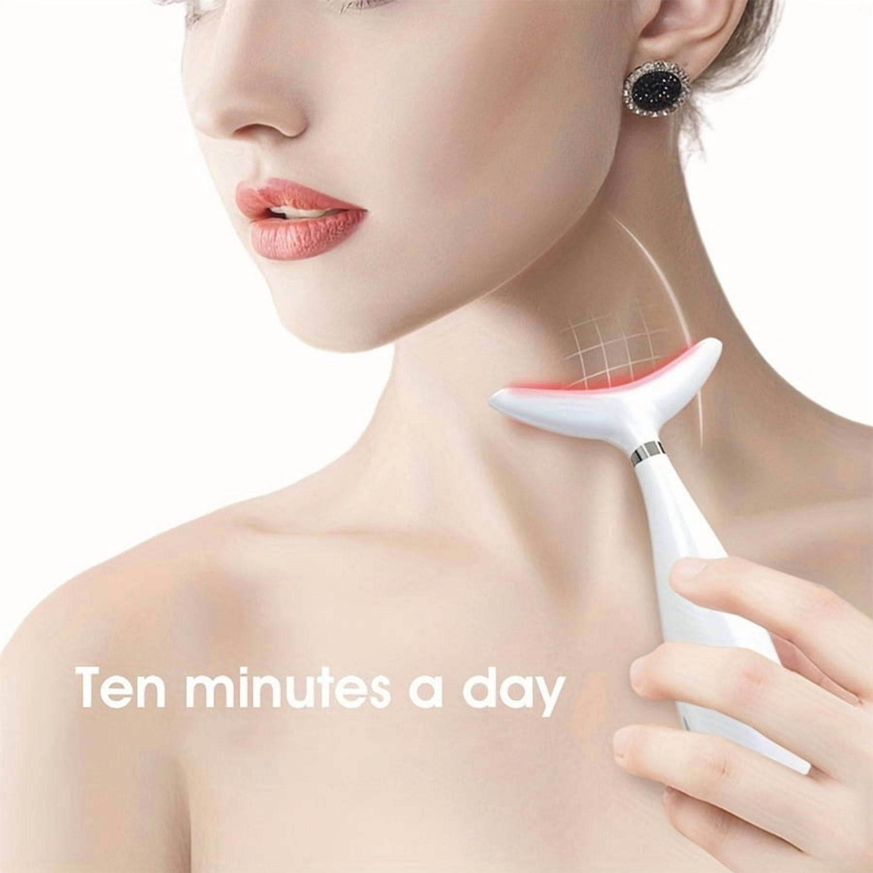 3-in-1 Neck and Face Massager with Heat, Vibration & Tri-Color Light ...