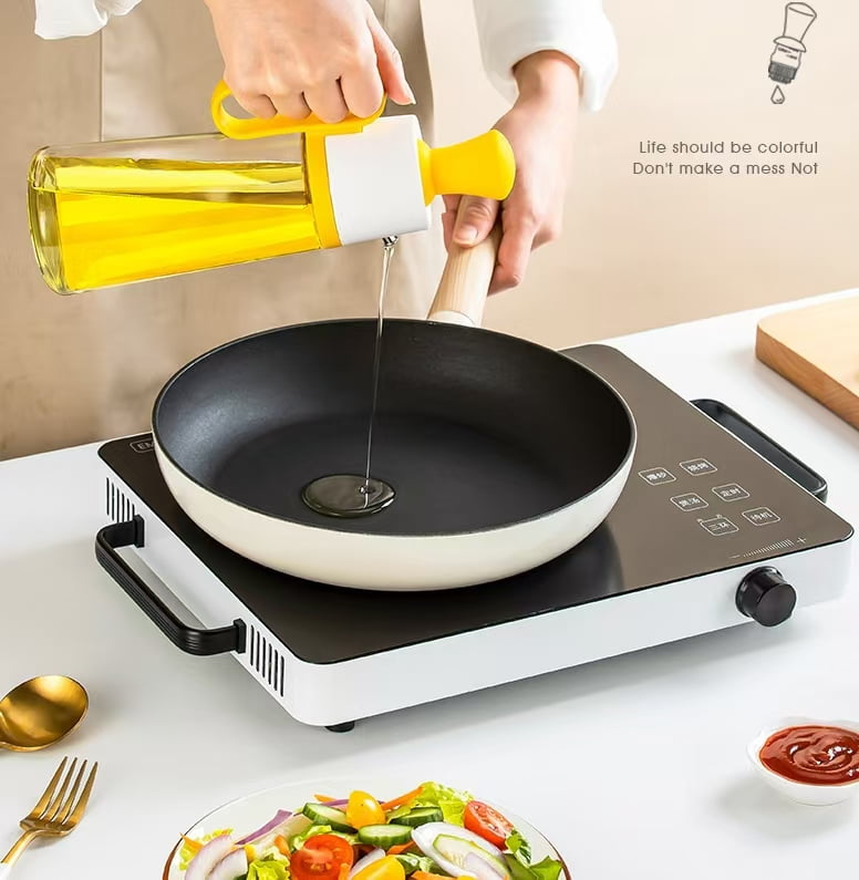 3-in-1 Olive Oil Dispenser Bottle for Kitchen with Brush and Straw ...