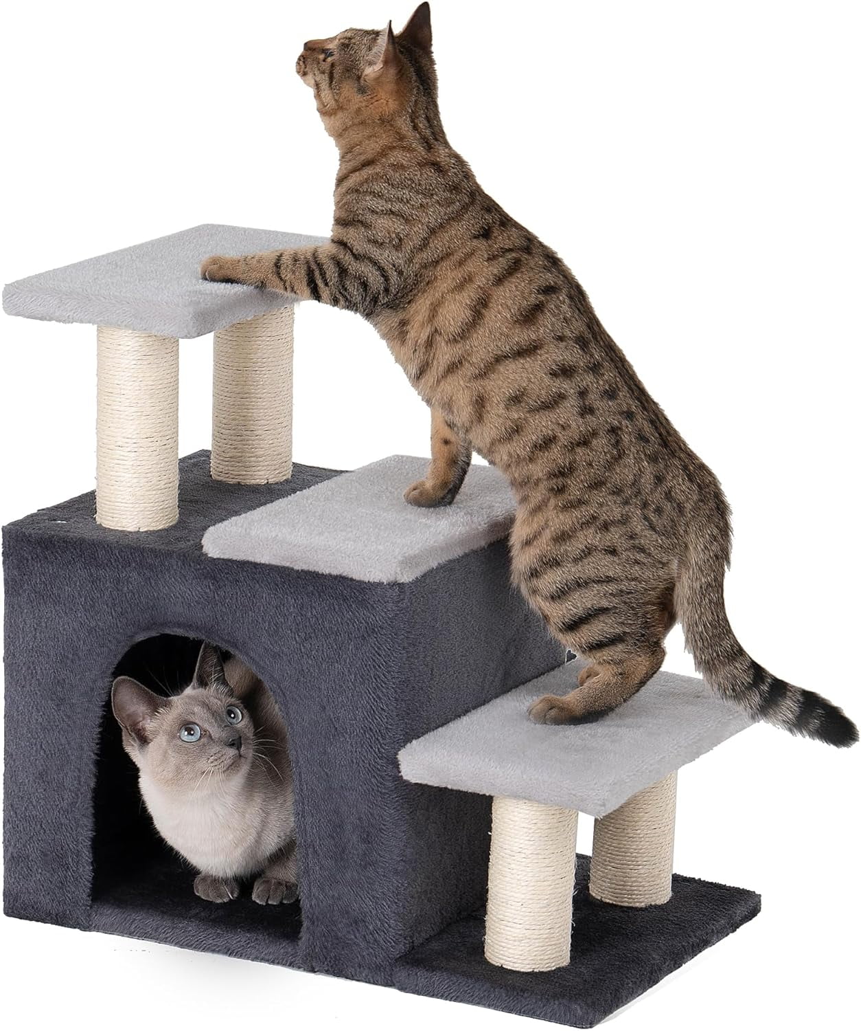 3-in-1 Pet Stairs for Cats, Dog Steps for Small Doggie, 6.29''Depth Cat ...