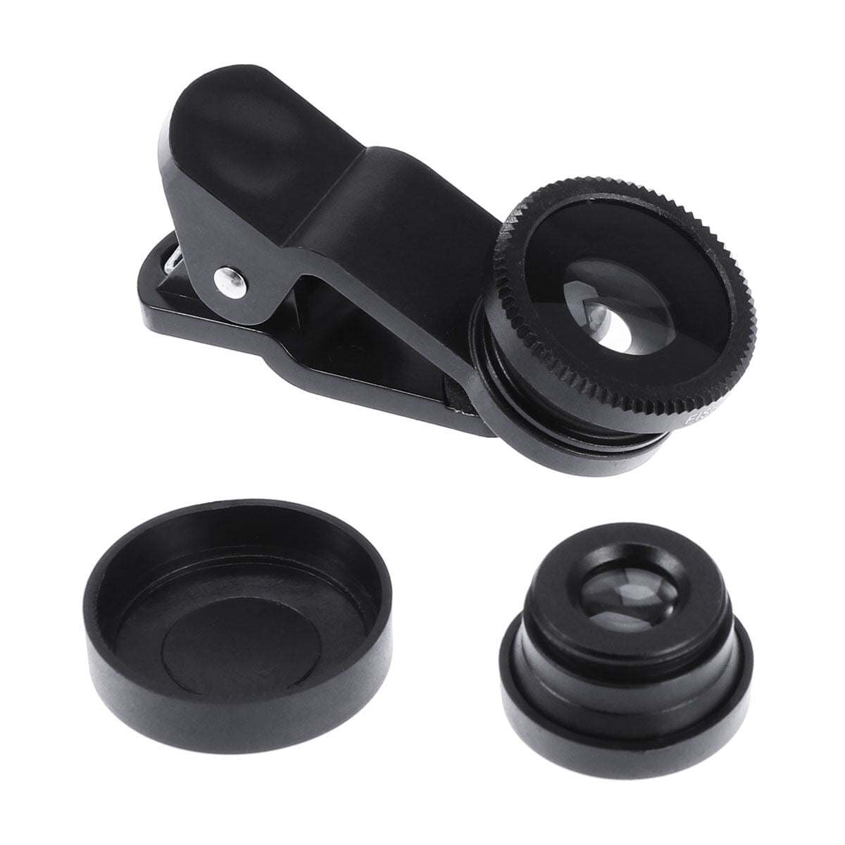 3 in 1 Phone Camera 0.67X Wide Angle Macro Lens 180 Degree Fisheye Clip ...
