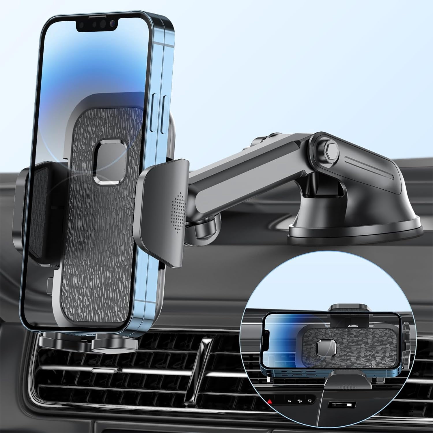 3-in-1 Phone Mount for car, Military-Grade Suction, Sturdy & Secure ...