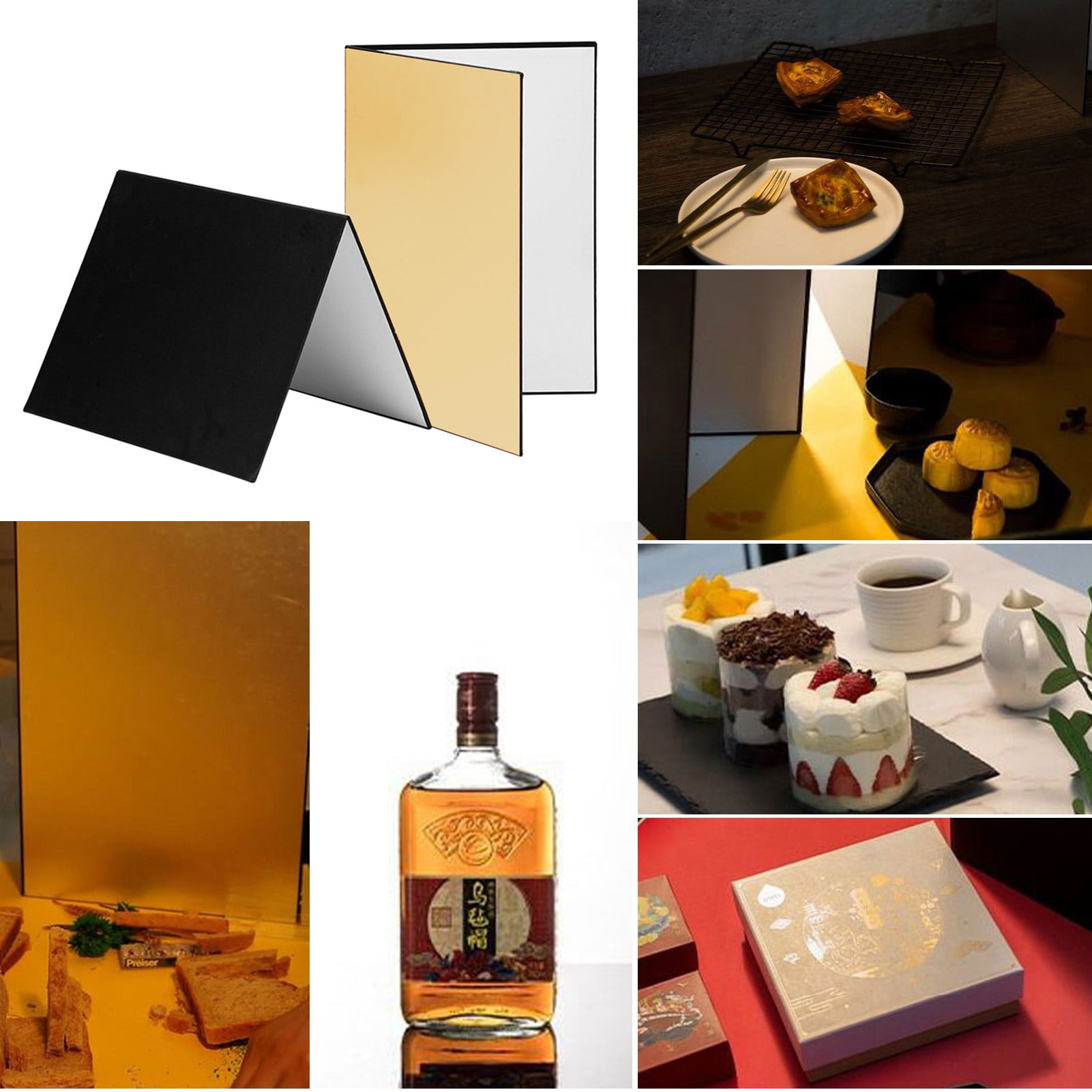 3-in-1 Photography Cardboard Paperboard Folding Photography Reflector ...