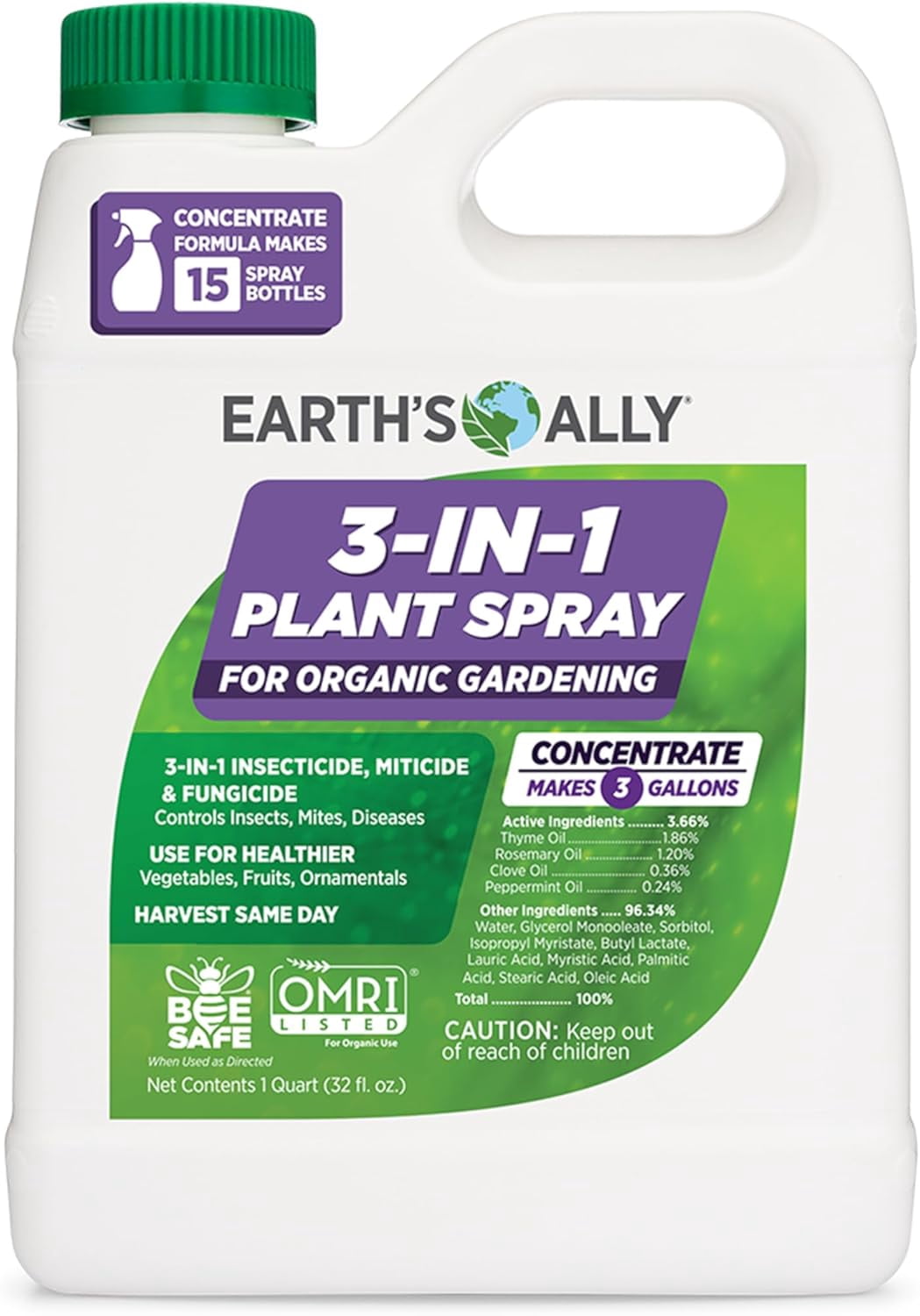 3-in-1 Plant Spray 32 oz Conc. Makes 3 gal | Better Than Neem Oil ...