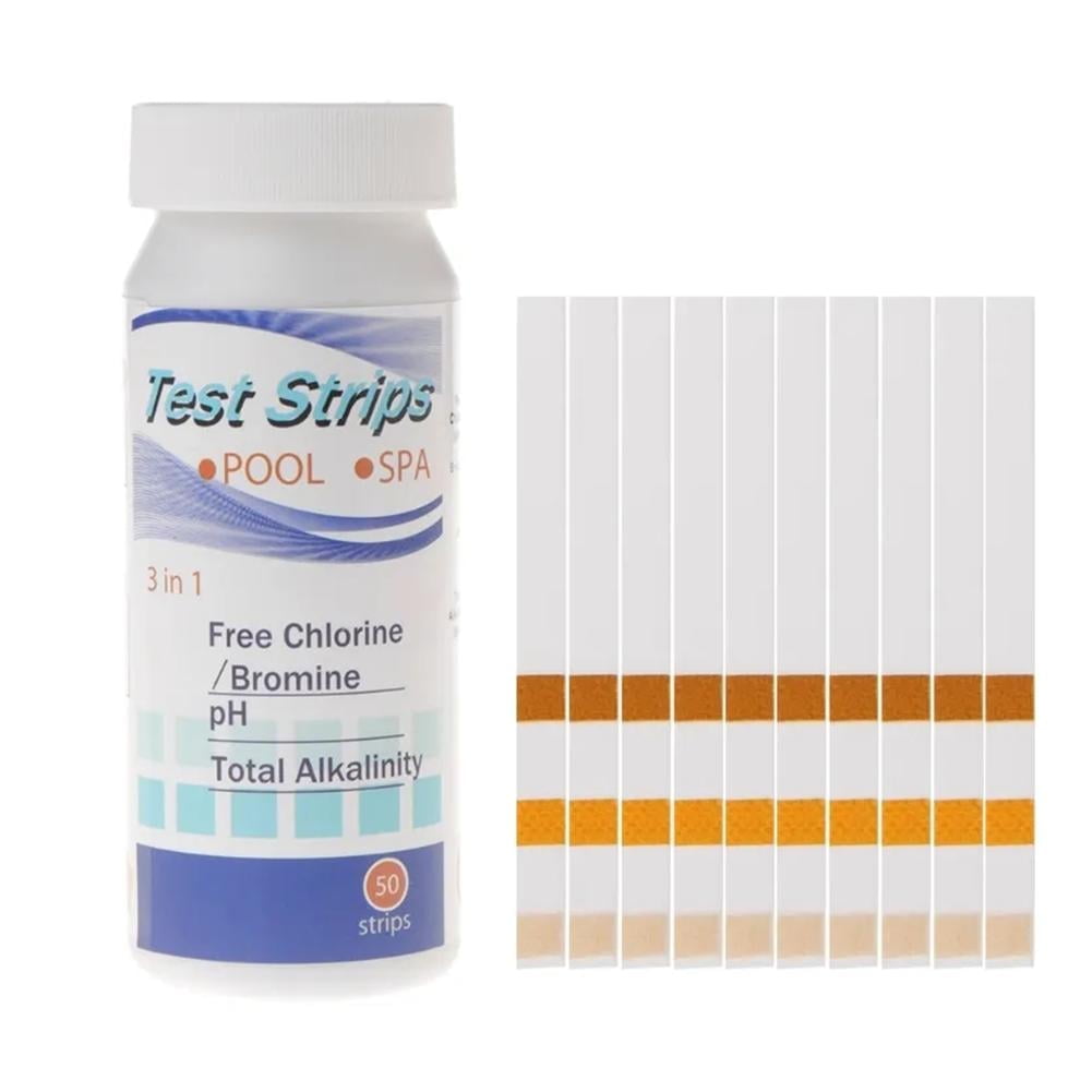 3 in 1 Pool Water Test Strips For Chlorine Dip Swimming Pools PH Test ...