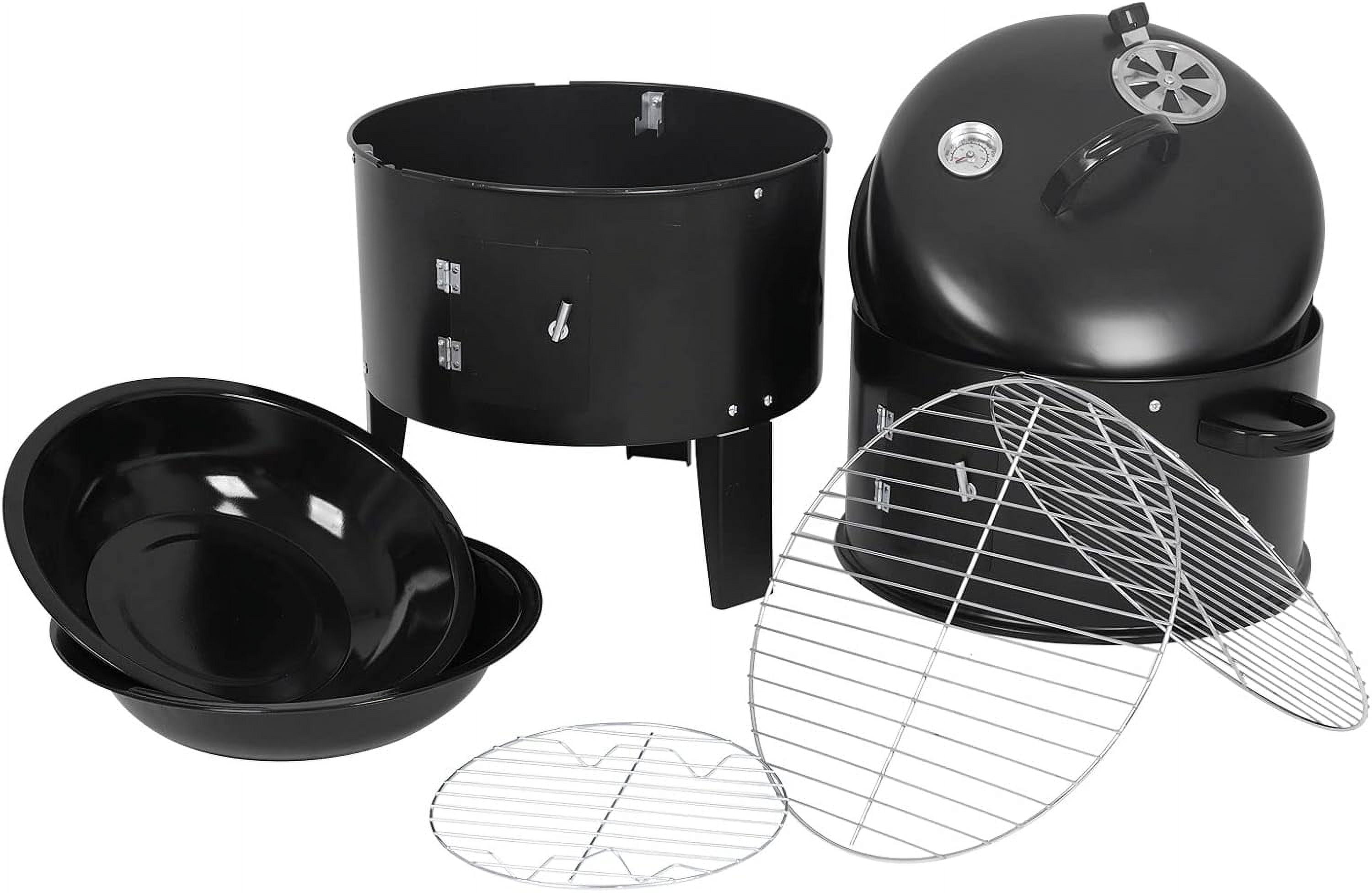 3-in-1 Portable Charcoal Smoker & BBQ Grill - Detachable Vertical ...