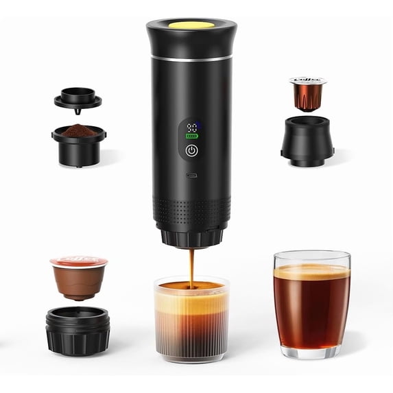 3-in-1 Portable Coffee Maker for Travel,Self-Heating Espresso Machine ...