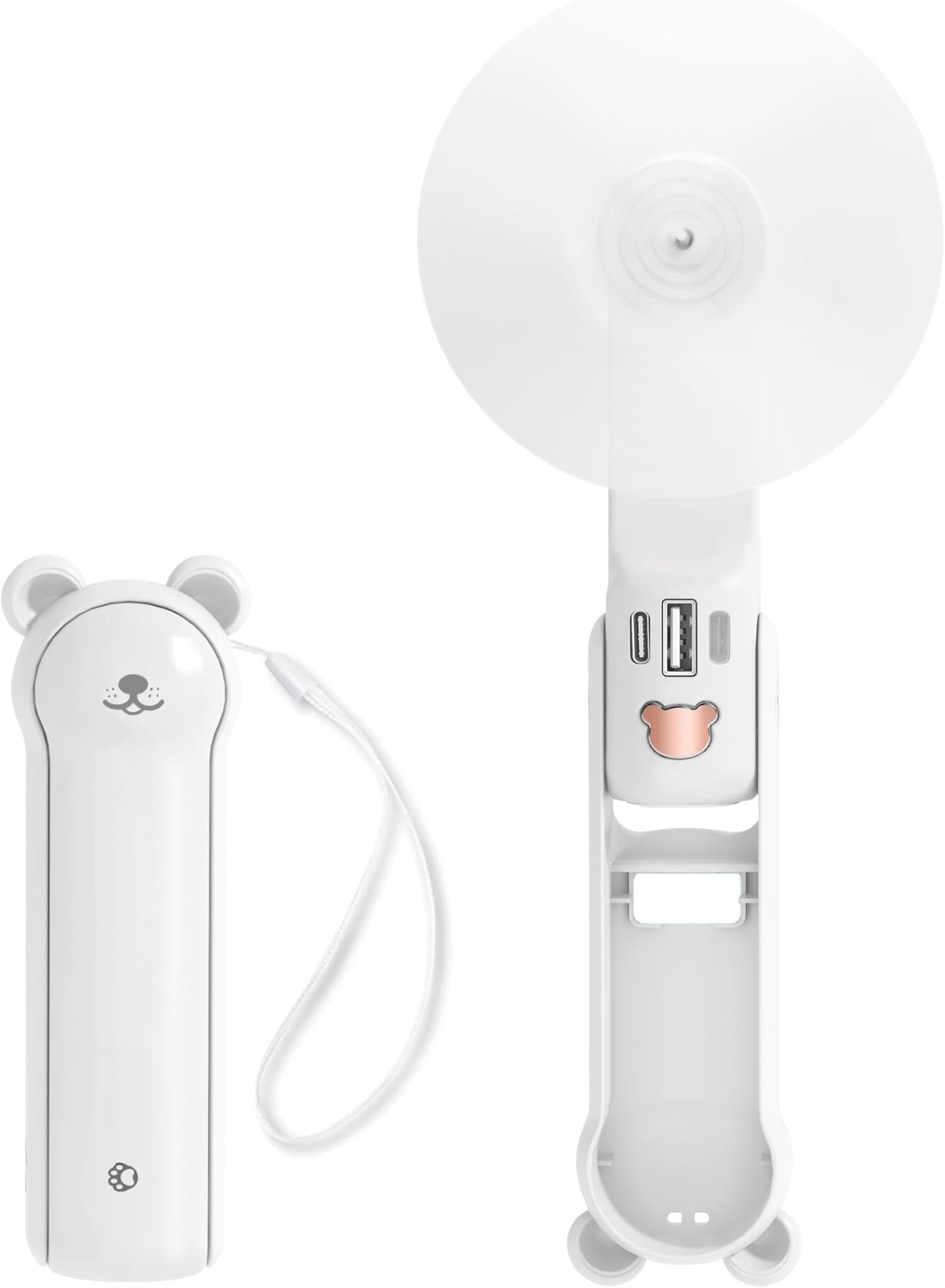 3-in-1 Portable Handheld Fan with Power Bank & Flashlight - 3-Speed USB ...