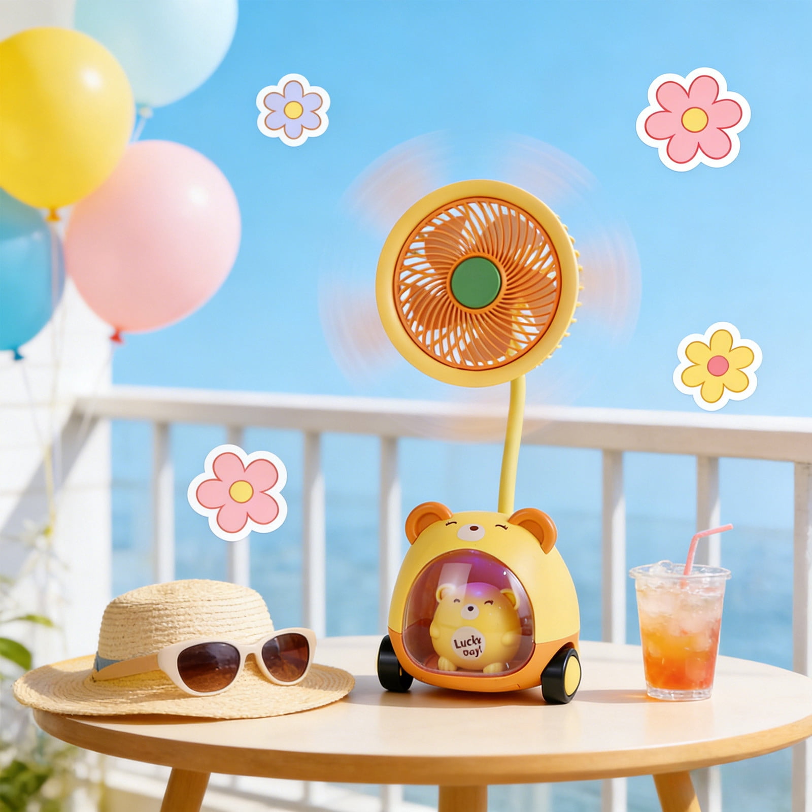 3-in-1 Portable Pencil Sharpener Fan with Light | USB Rechargeable ...