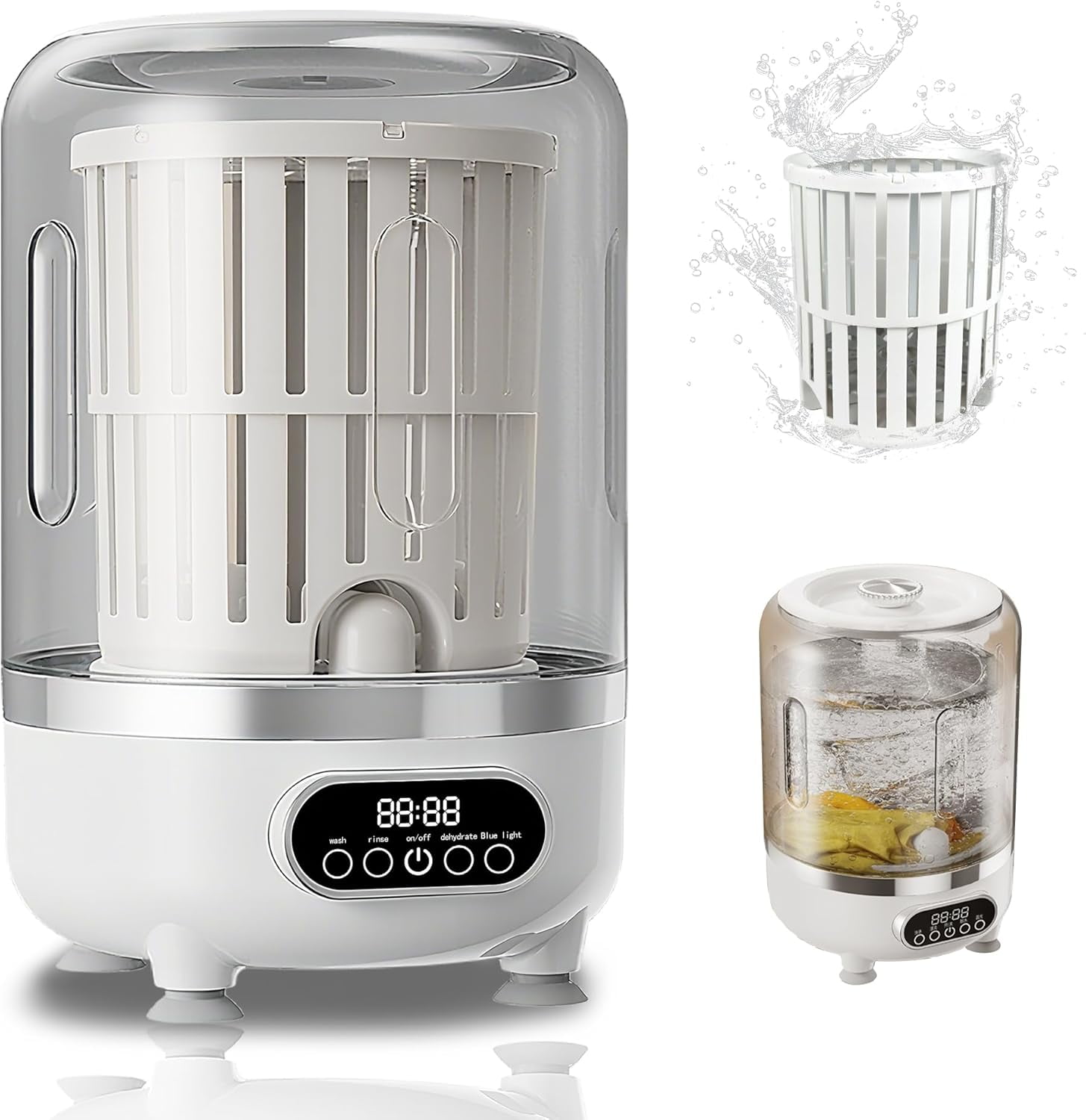 3-in-1 Portable Washing Machine, 3L Cordless Underwear Washing Machine ...