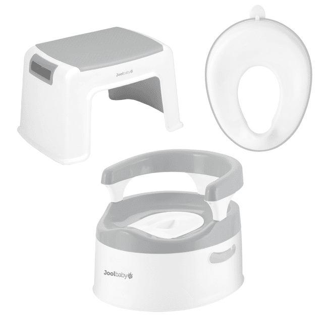 Jool Baby Potty Training Kit 3-in-1 Gray: Chair, Trainer Seat, Step ...