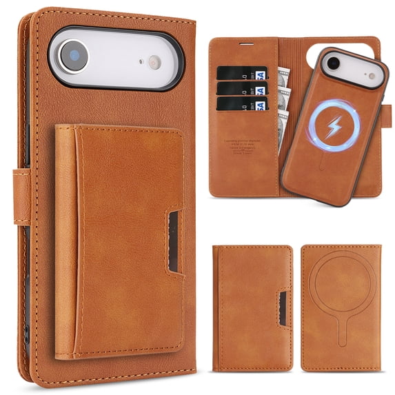 3-in-1 Premium PU Leather Wallet Folio Flip Case for iPhone Air ...