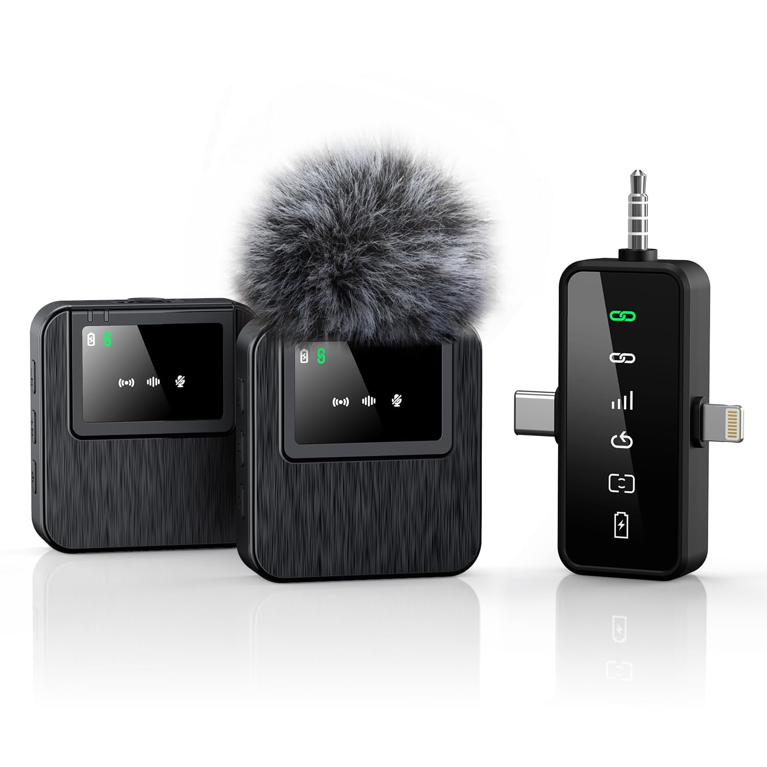 3-in-1 Professional Mini Microphone for iPhone, Android, Camera- 328ft ...