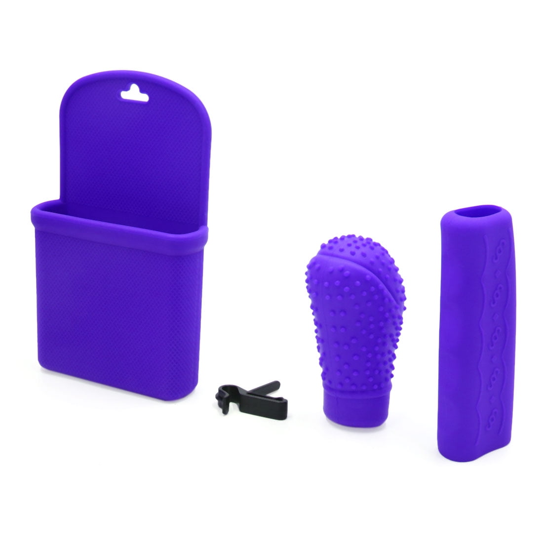 Unique Bargains 3 in 1 Purple Silicone Gear Shift Knob Hand Brake Cover ...