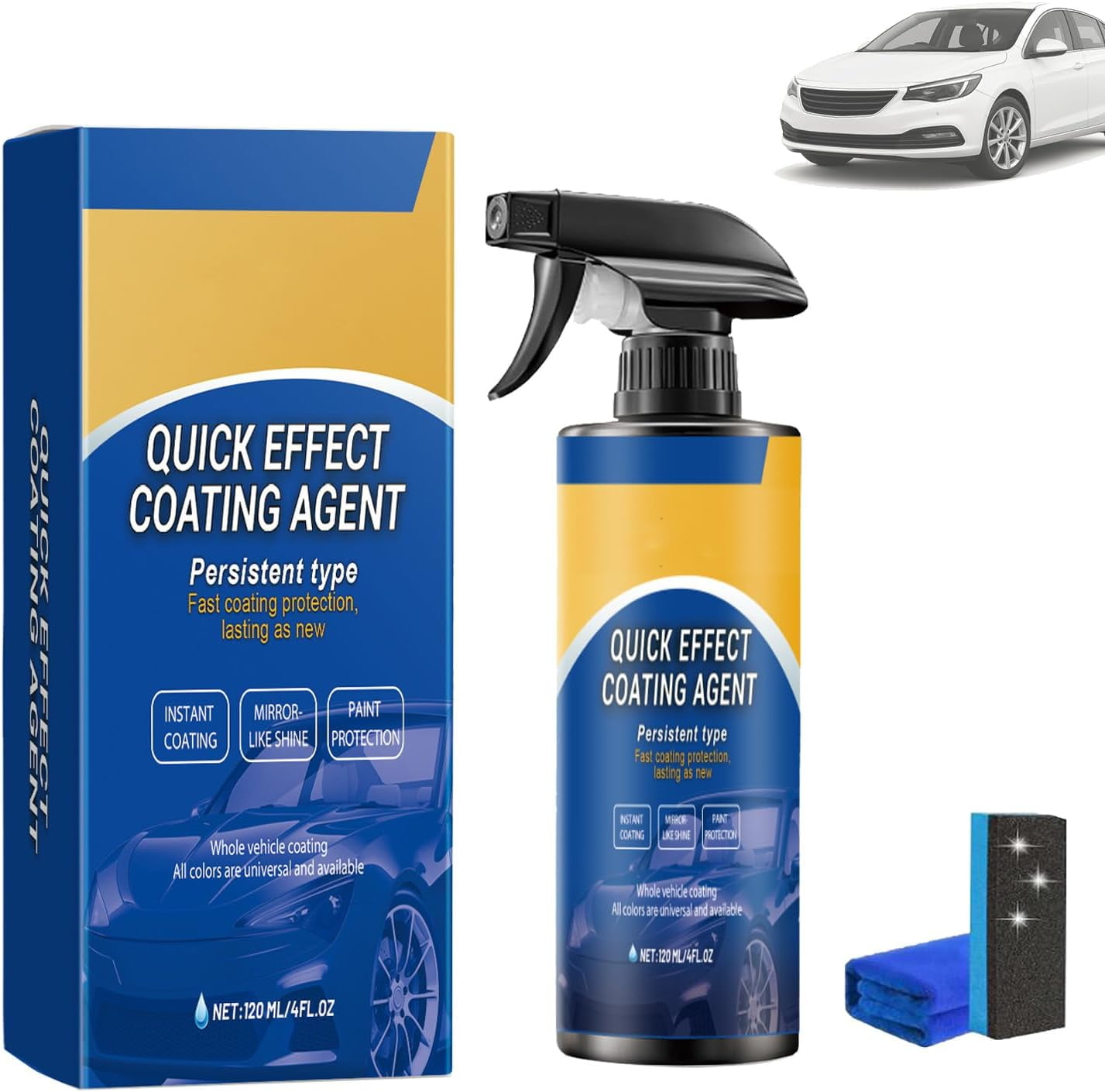 3 in 1 Quick Car Coating Spray Waterless Wash, Scratch Remover & Polish ...