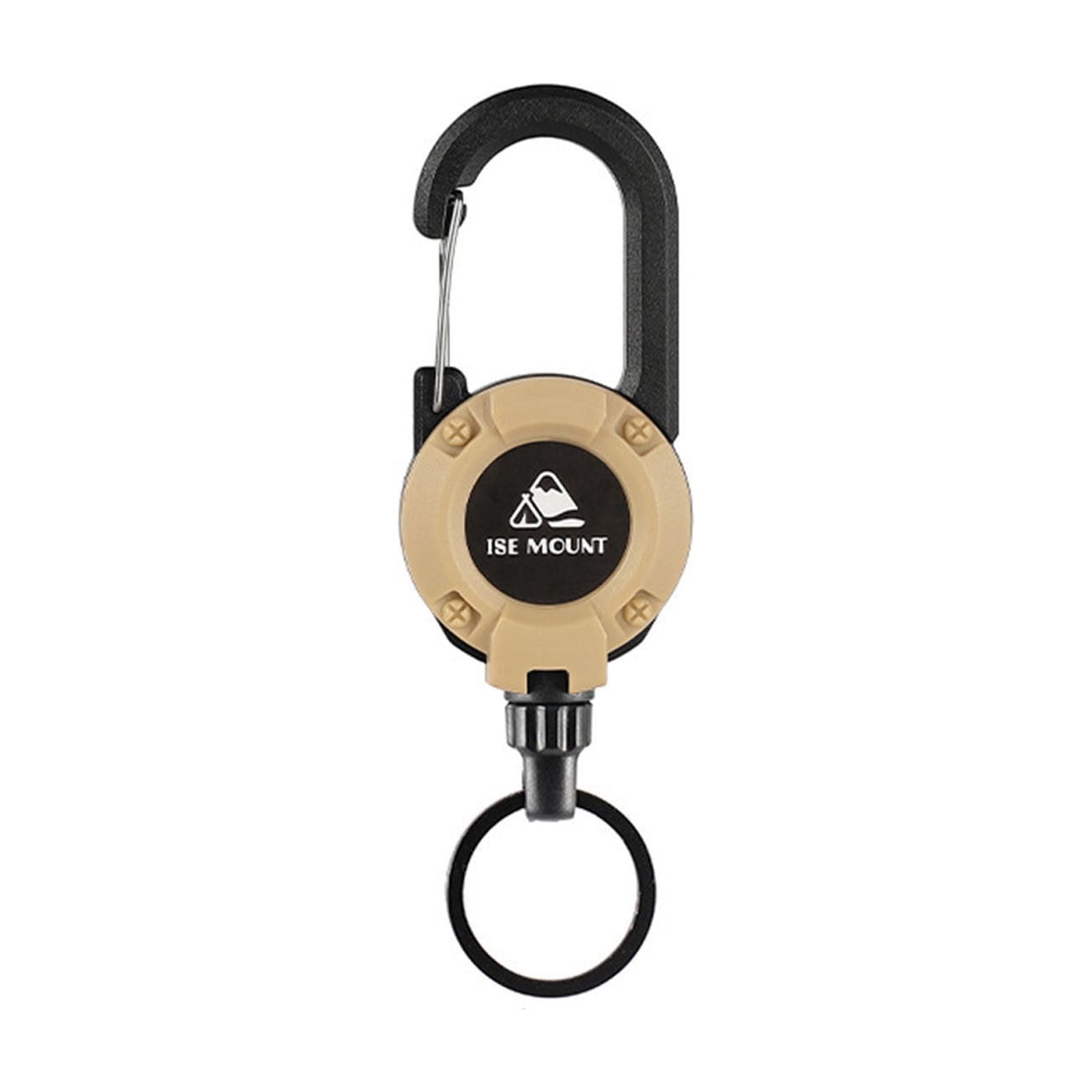 3-in-1 Retractable Badge Reel with Carabiner Keychain, Stainless Steel ...