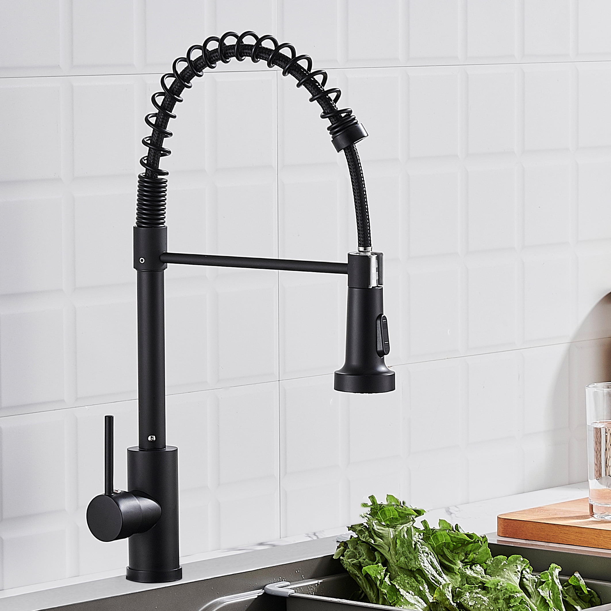 3-in-1 Retractable Kitchen Faucet with 304 Stainless Steel Spring ...