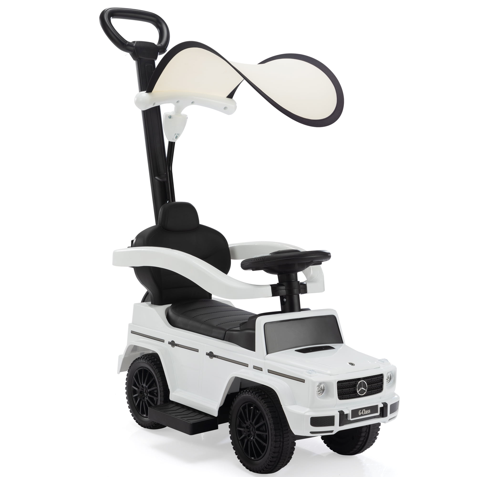 3 in 1 Ride on Push Car for Toddlers 18 - 36 Months Old, White, with ...