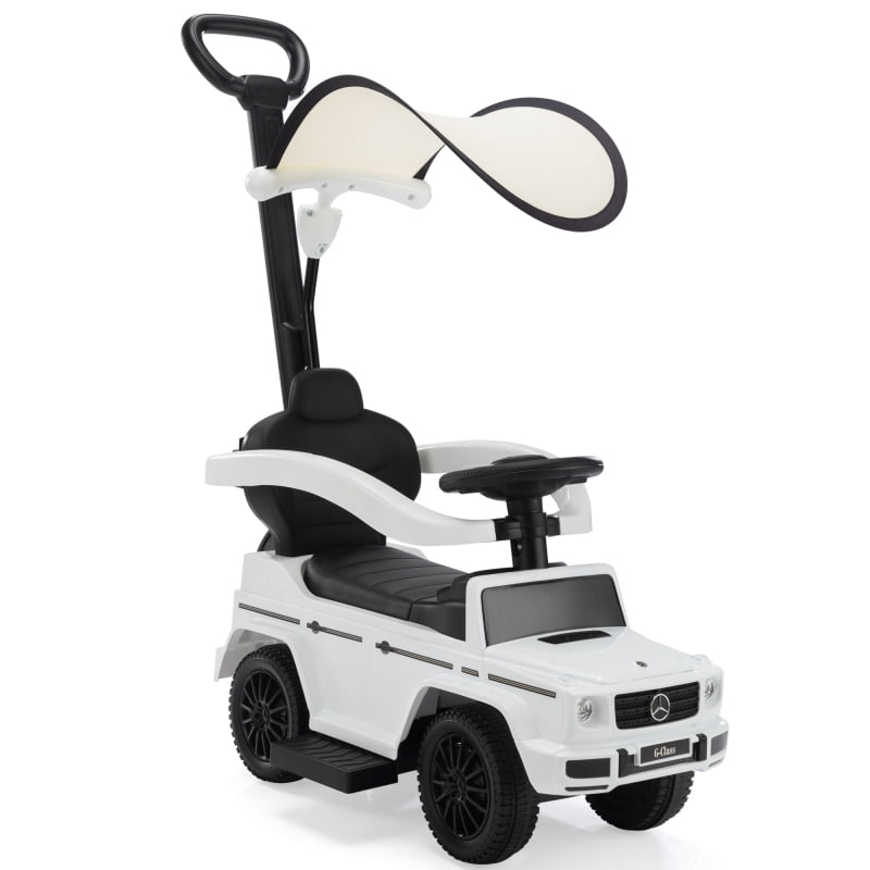 3 in 1 Ride on Push Car for Toddlers with Canopy and Storage, White ...
