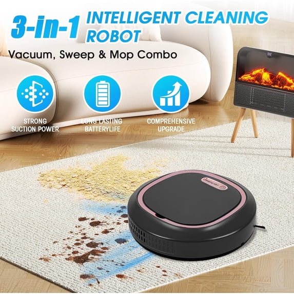 3-in-1 Robot Vacuum Mop Combo with Auto Obstacle Avoidance - Smart ...