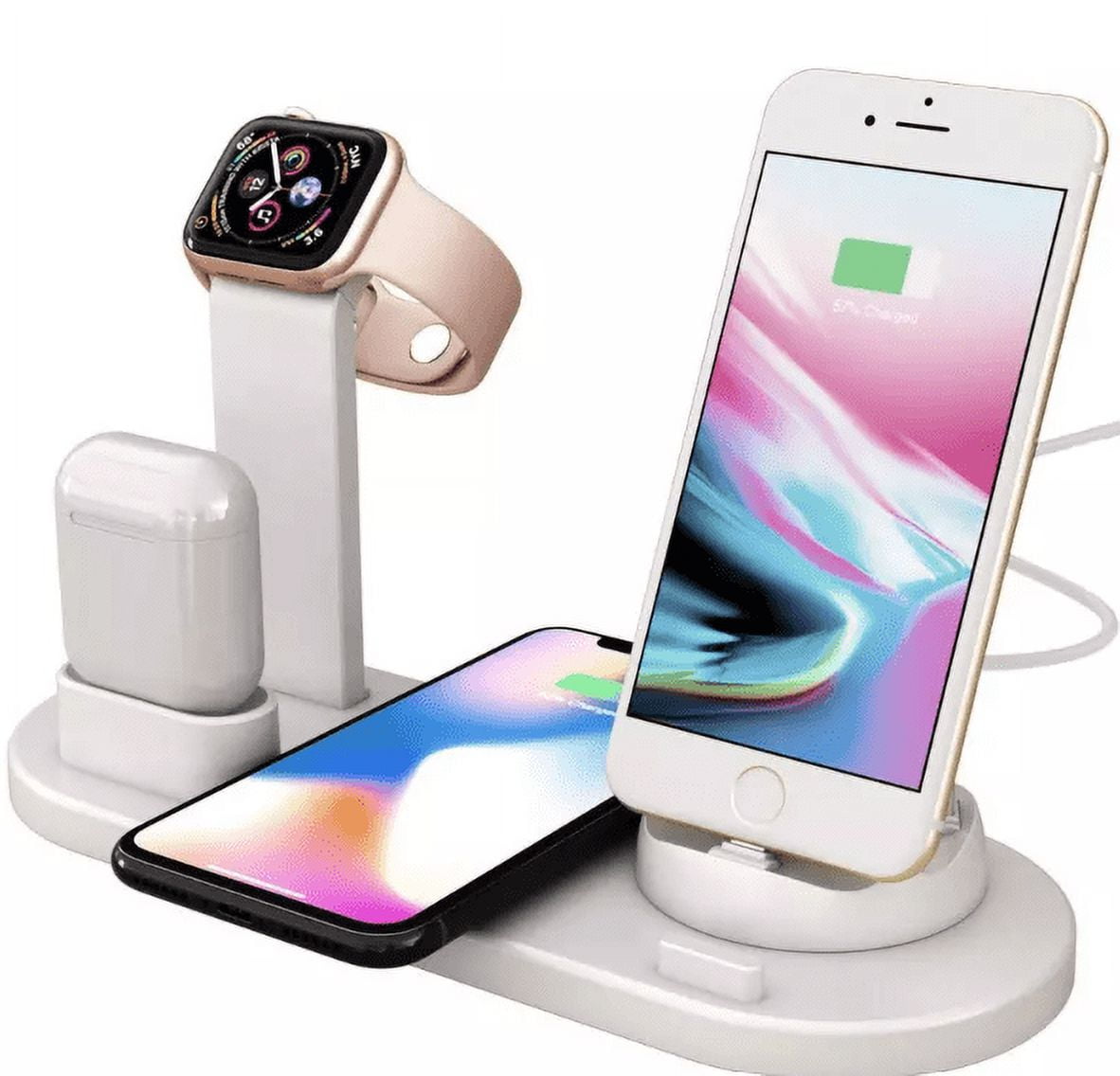3 in 1 Rotatable Wireless Charging Stand For iPhone Android (White ...
