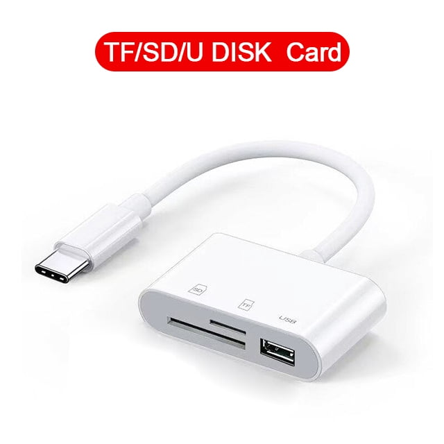 3 in 1 SD TF Memory Card Reader for Apple for IPHONE 14 13 12 11 15 Pro ...