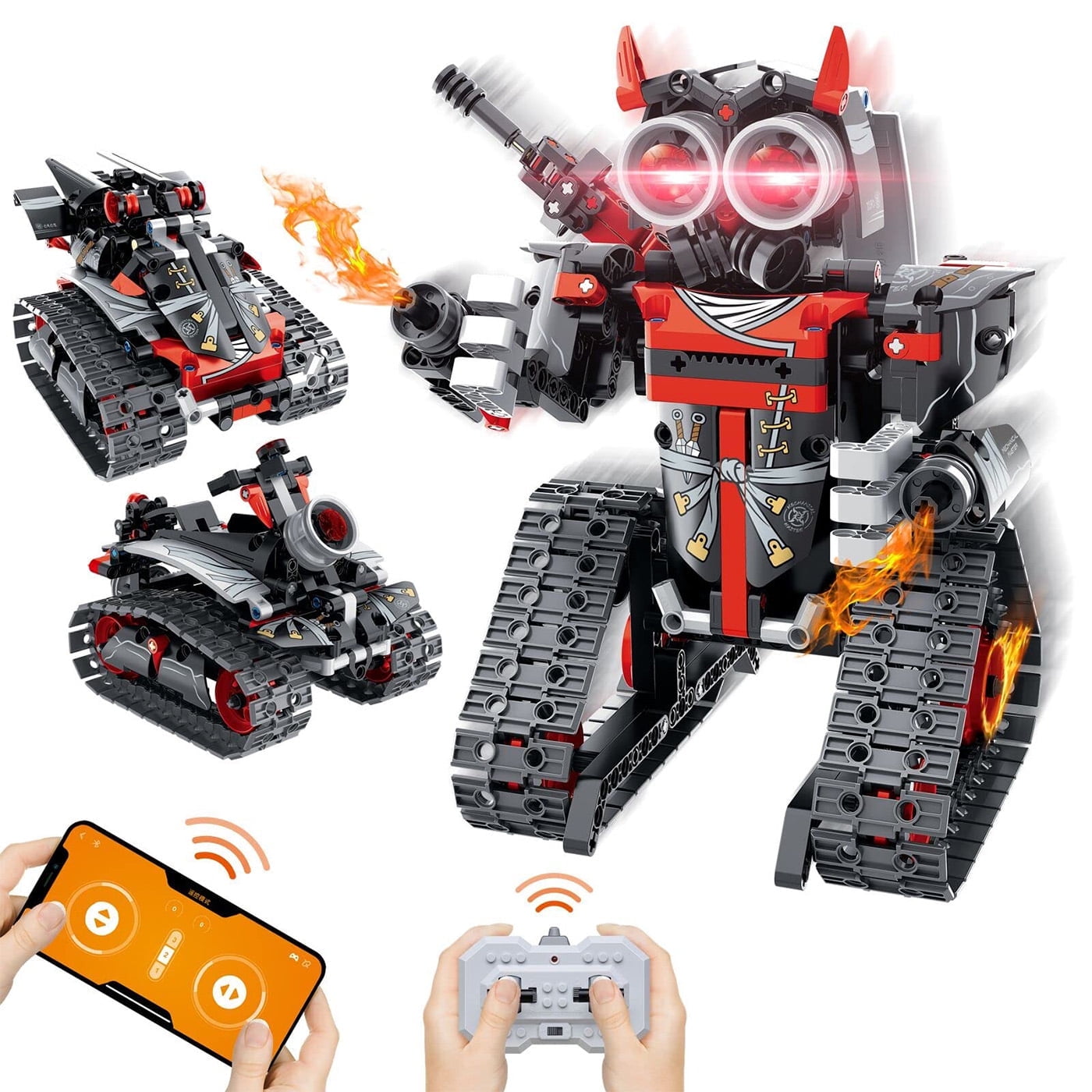 3-in-1 STEM Remote & APP Controlled Coding Robot Building Kit for Boys ...