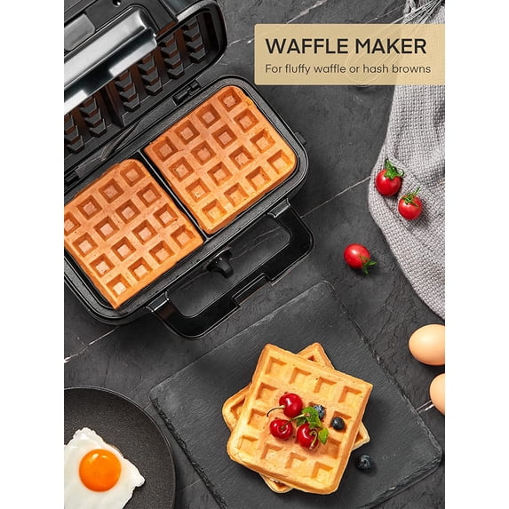 3-in-1 Sandwich Maker with Removable Plates, 1200W Waffle & Grill Press ...