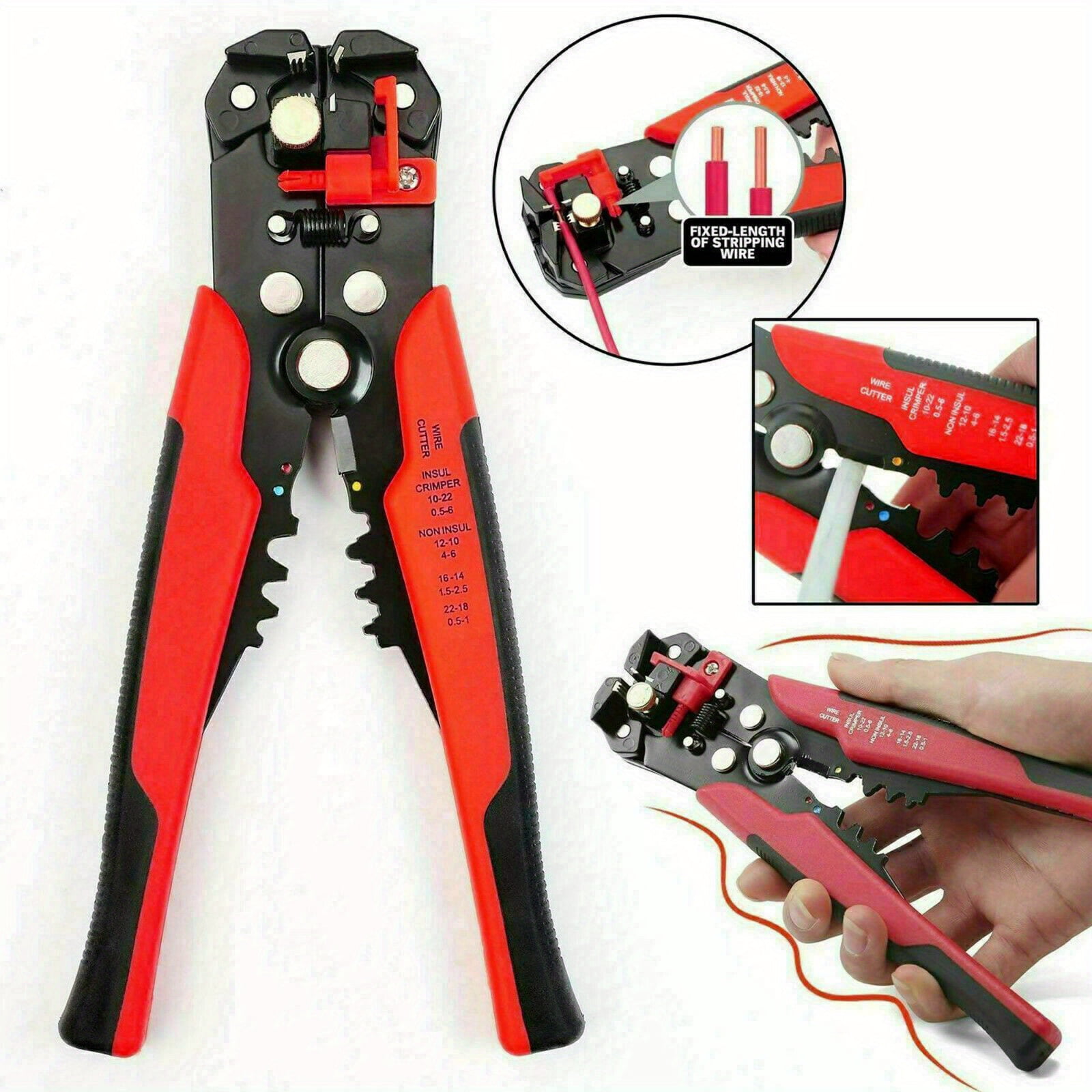 3 in 1 Self-Adjusting Wire Stripper Crimper Cutter Wire Crimping Tool ...