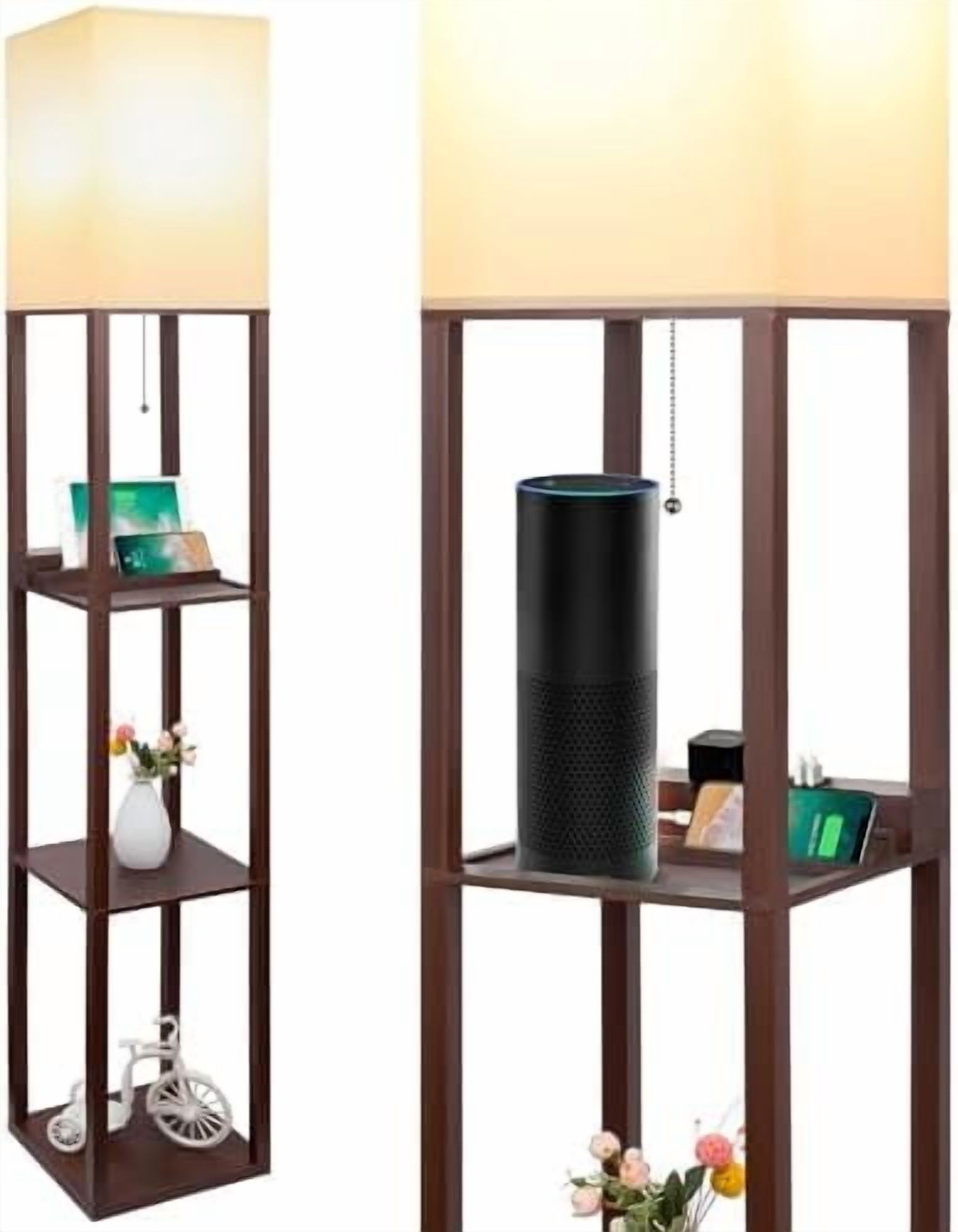 3-in-1 Shelf Lamp with 1 USB Ports & 1 Type C Port & 1 Power Outlet, 3 ...