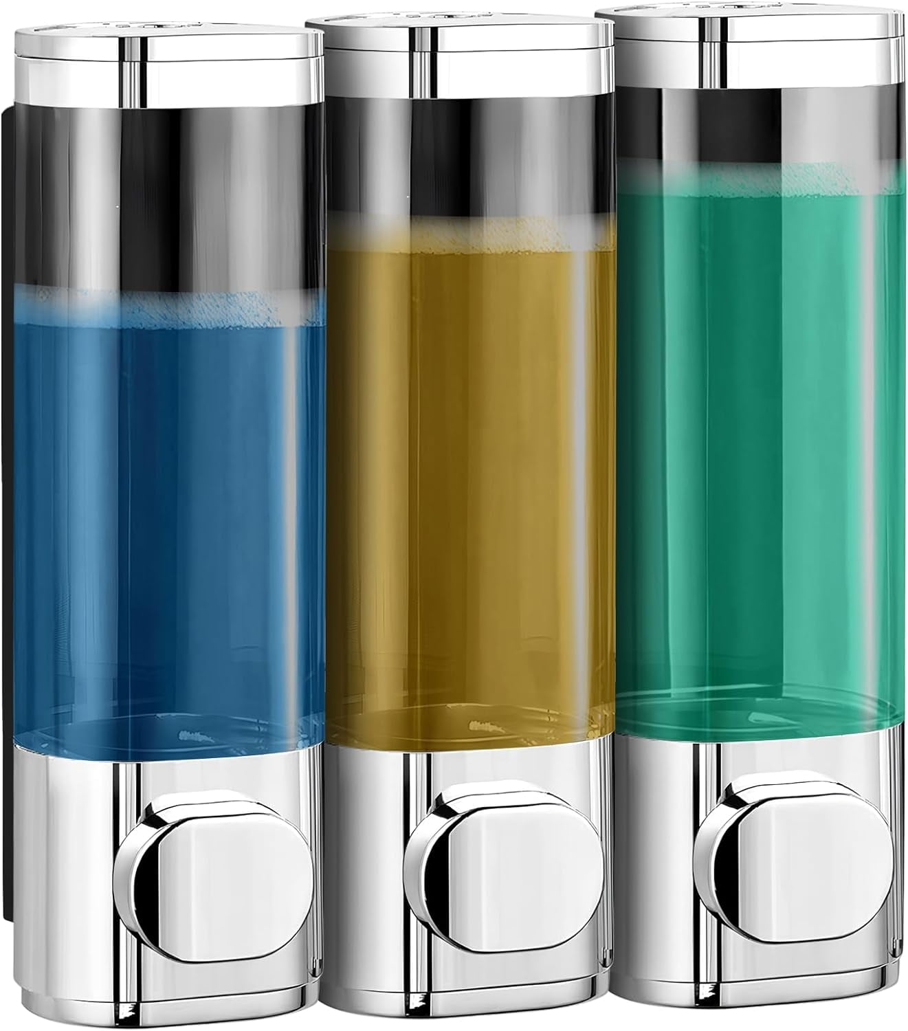 3-in-1 Shower Soap Dispenser Wall Mounted, 3 Chamber Shampoo ...