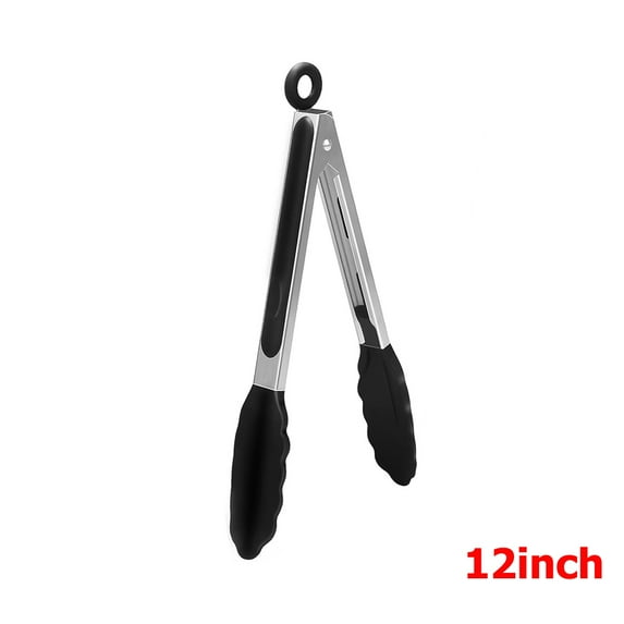 3 in 1 Silicone Kitchen Cooking Tongs Set Stainless Steel Nonstick Food ...