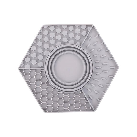 3-in-1 Silicone Pet Feeder Mat-Slow Feeder Lick Mat & Foldable Water ...