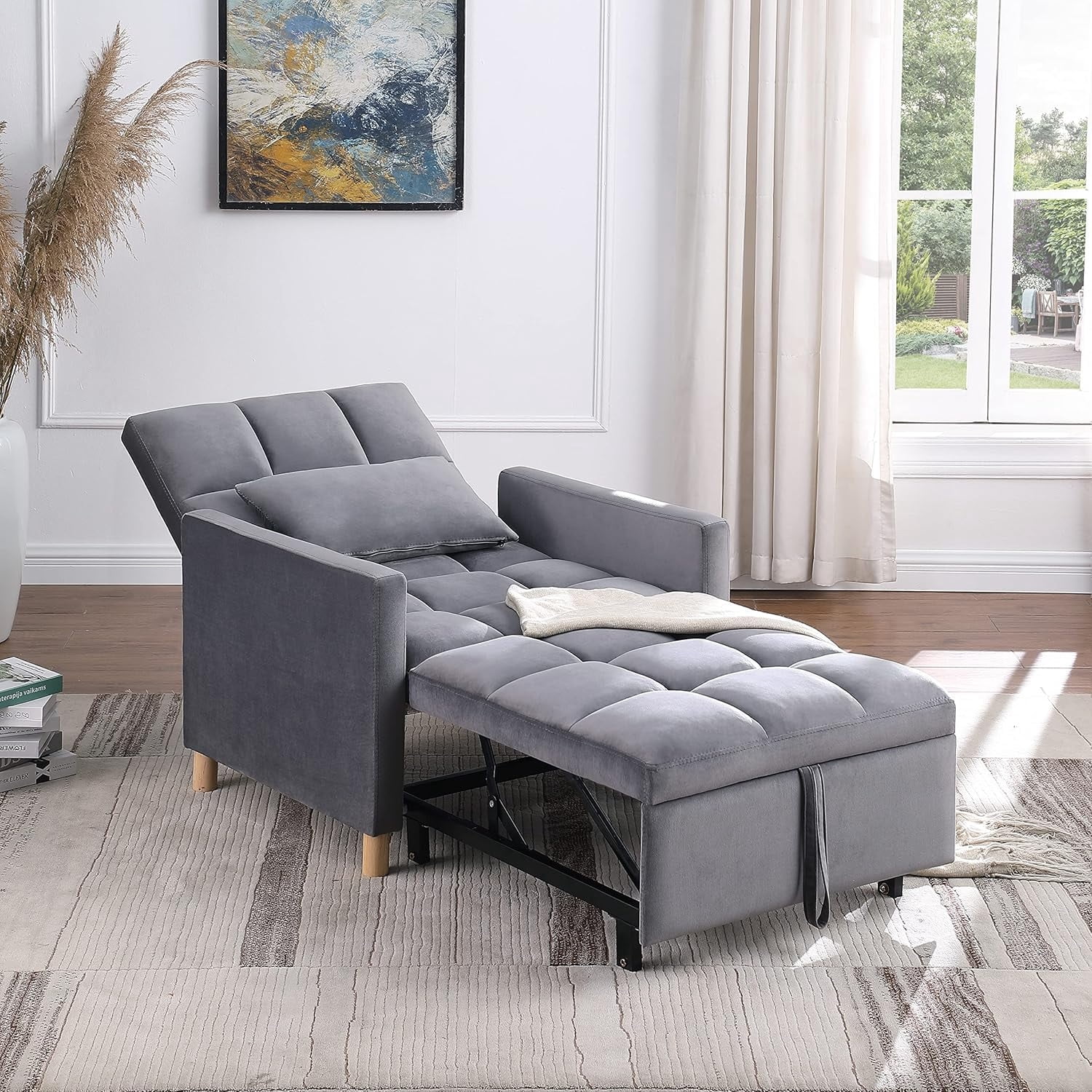 3-in-1 Single Convertible Chair Bed Convertible Sleeper Sofa Chair Bed ...