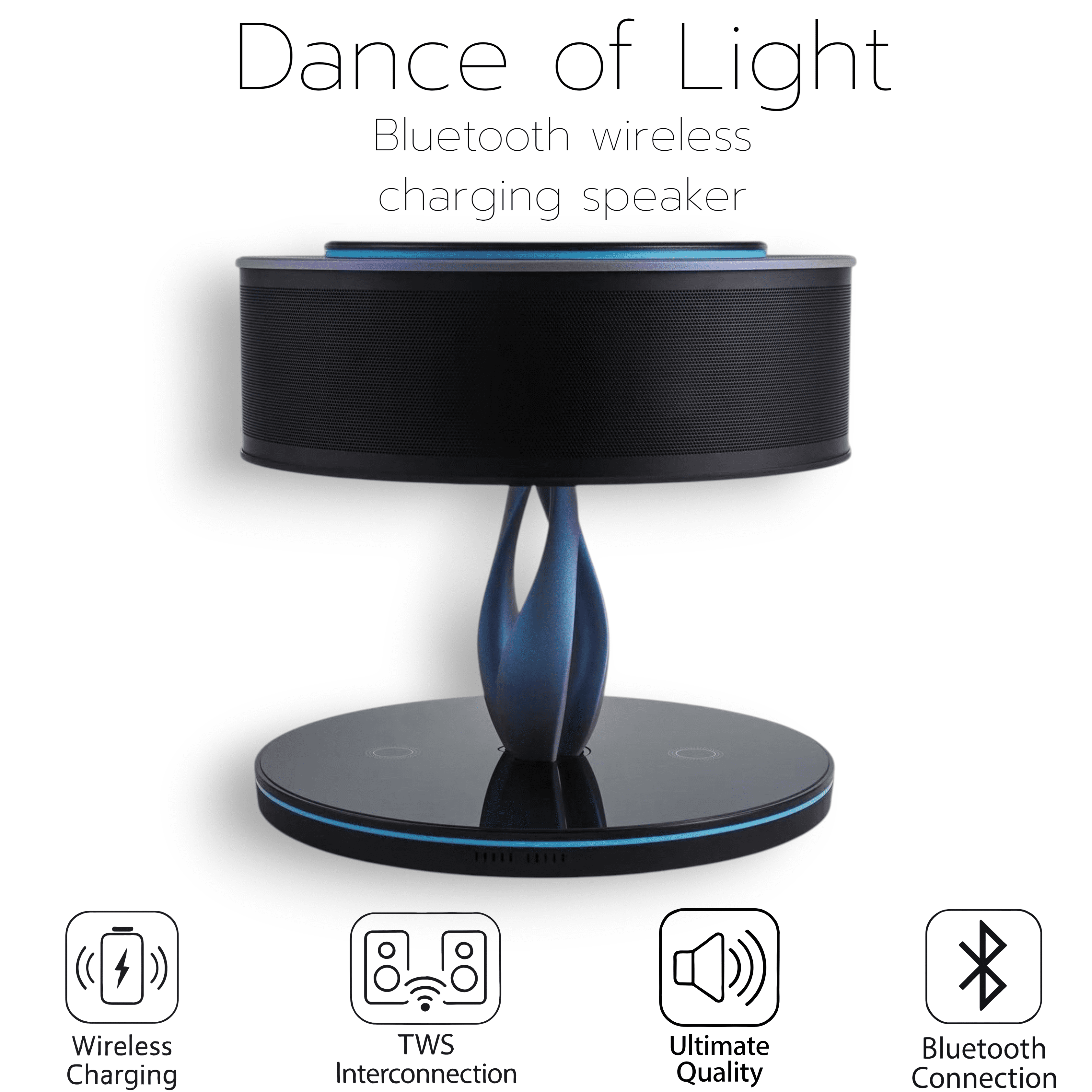 3-in-1 Smart Bedside Lamp with Wireless Charger, Bluetooth Speaker ...