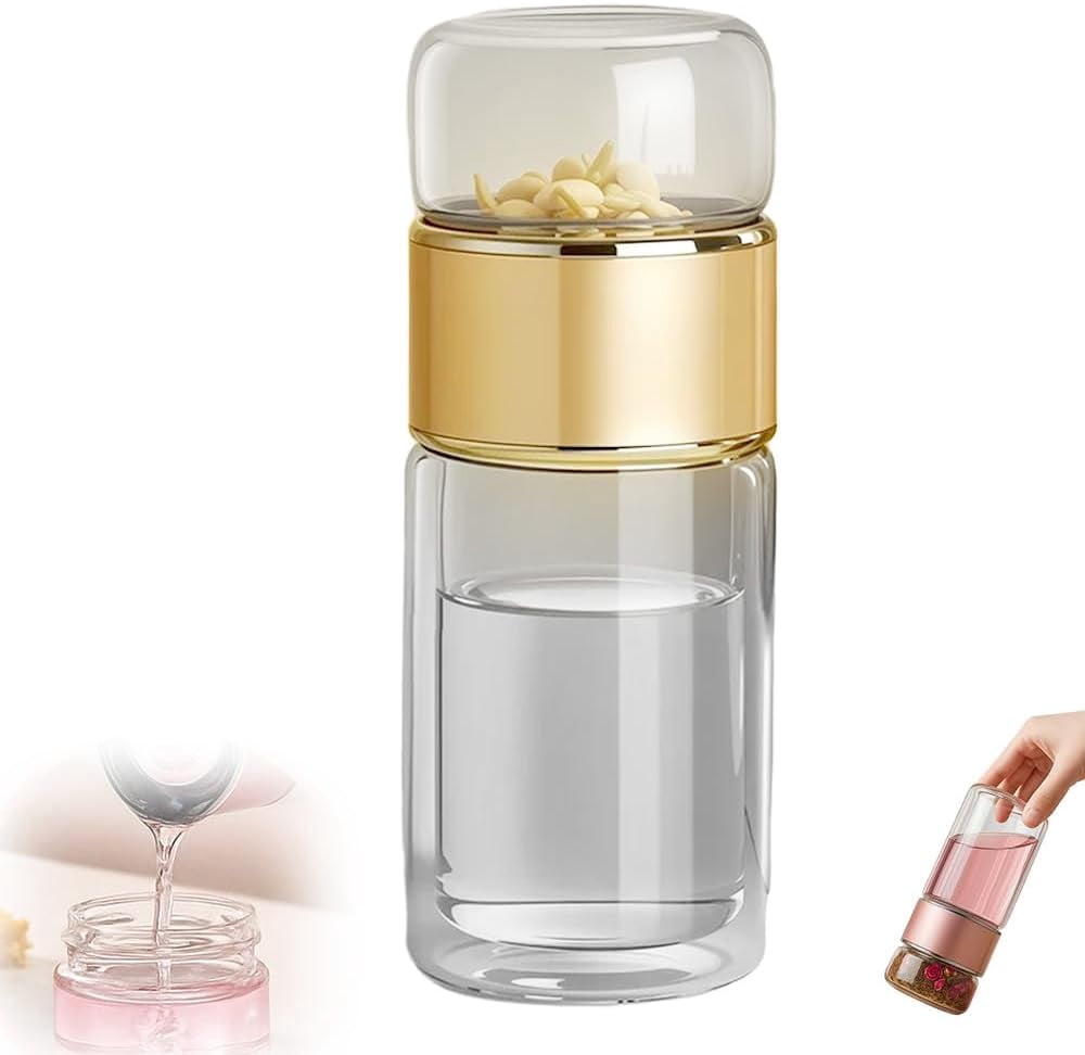 3-in-1 Smart Tea Infuser, Portable Leak-Proof Glass Infuser Bottle for ...