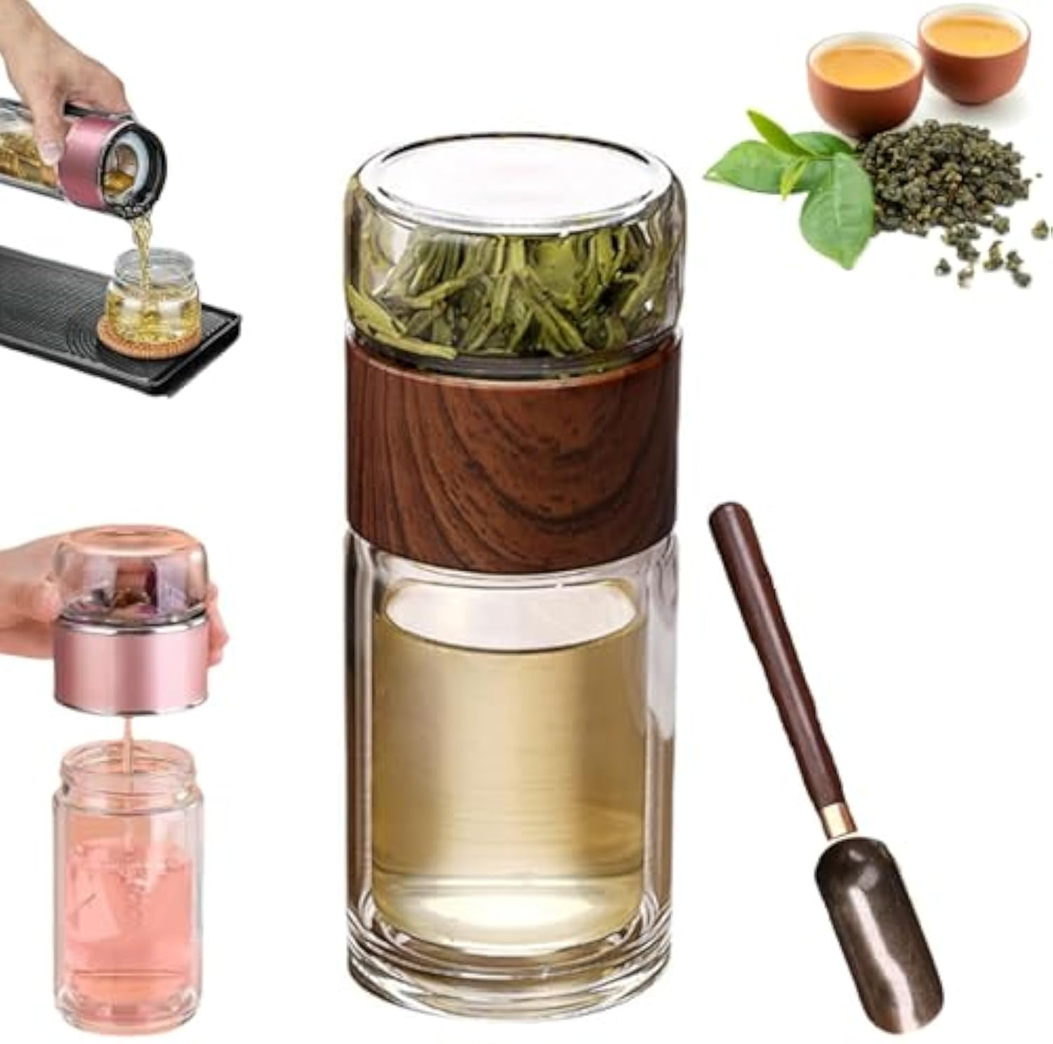 3-in-1 Smart Tea Maker, Double-Walled Glass Infuser Bottle & Teapot ...