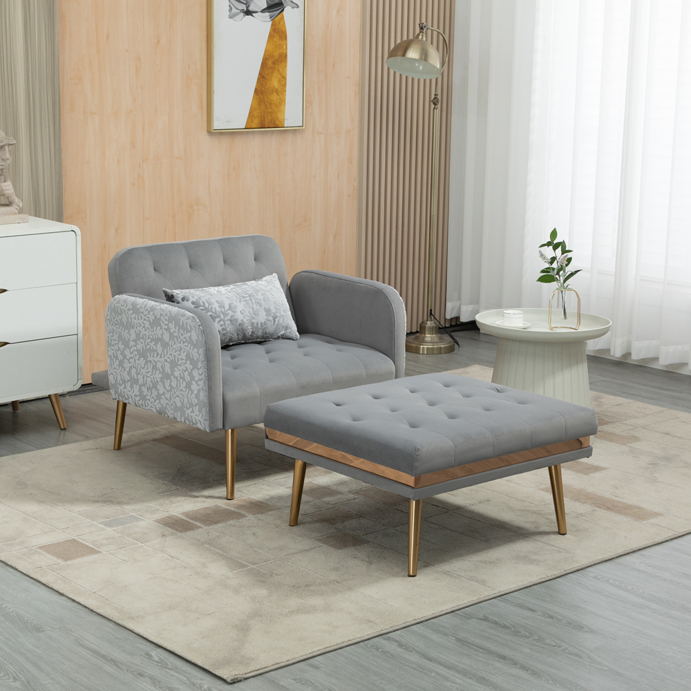 3-in-1 Sofa Chair with Ottoman,Convertible Sofa Sleeper,Chaise Lounge ...