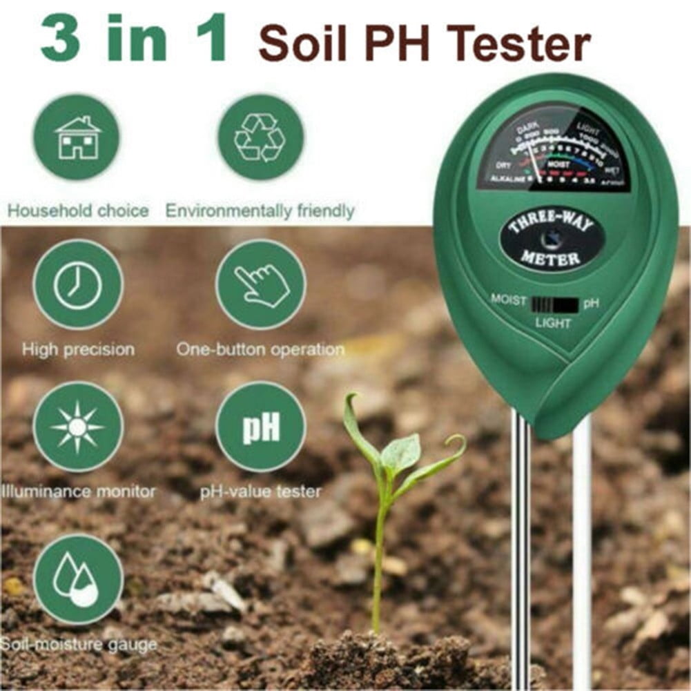 3 in 1 Soil PH Tester Water Moisture Light Test Meter Kit For Garden ...