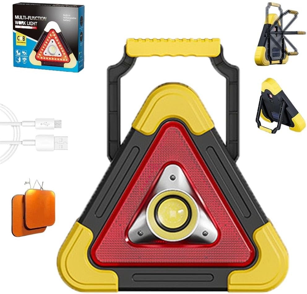 3-in-1 Solar Emergency Triangle Warning Light,Portable LED Emergencys ...