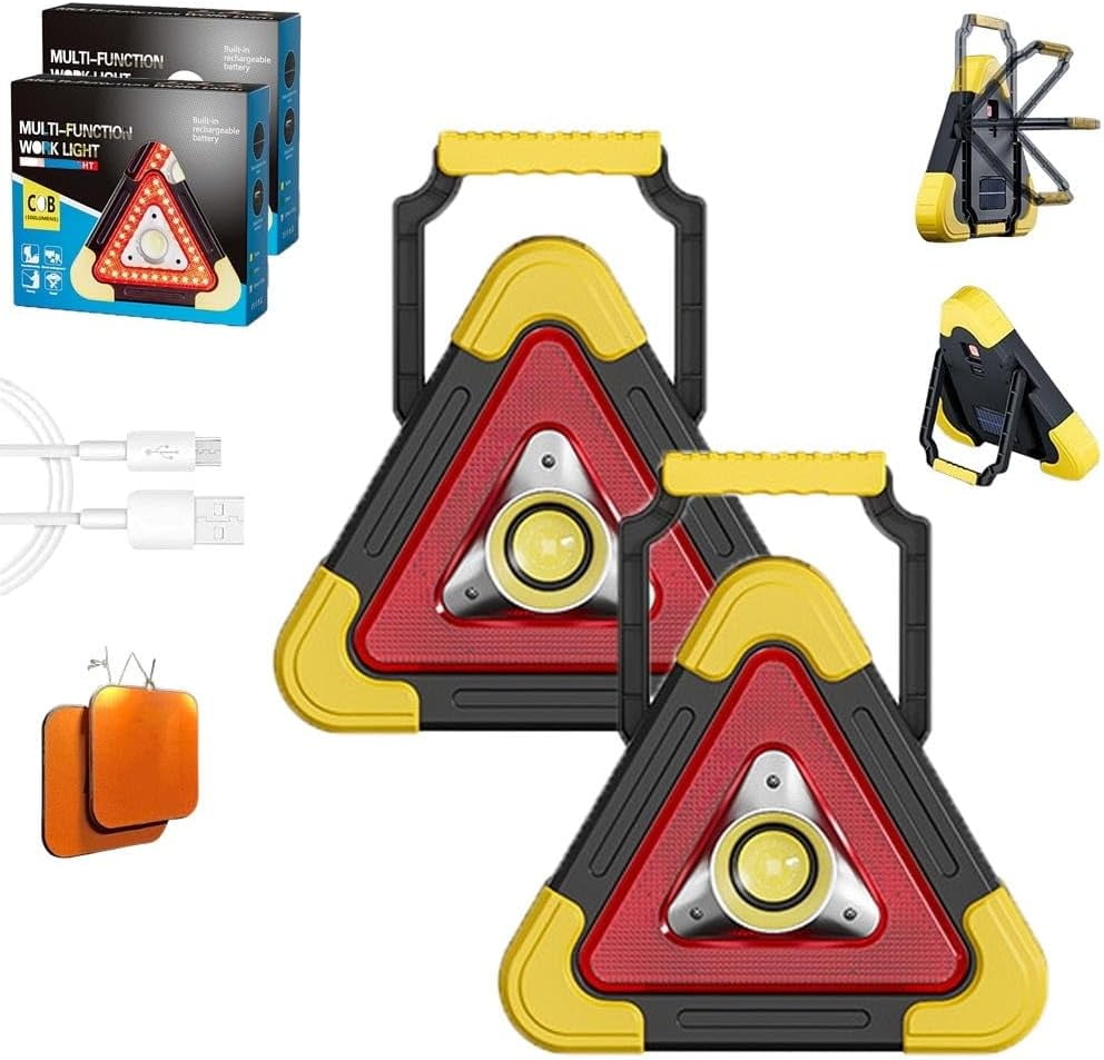 3-in-1 Solar Emergency Triangle Warning Light,Portable LED Emergencys ...