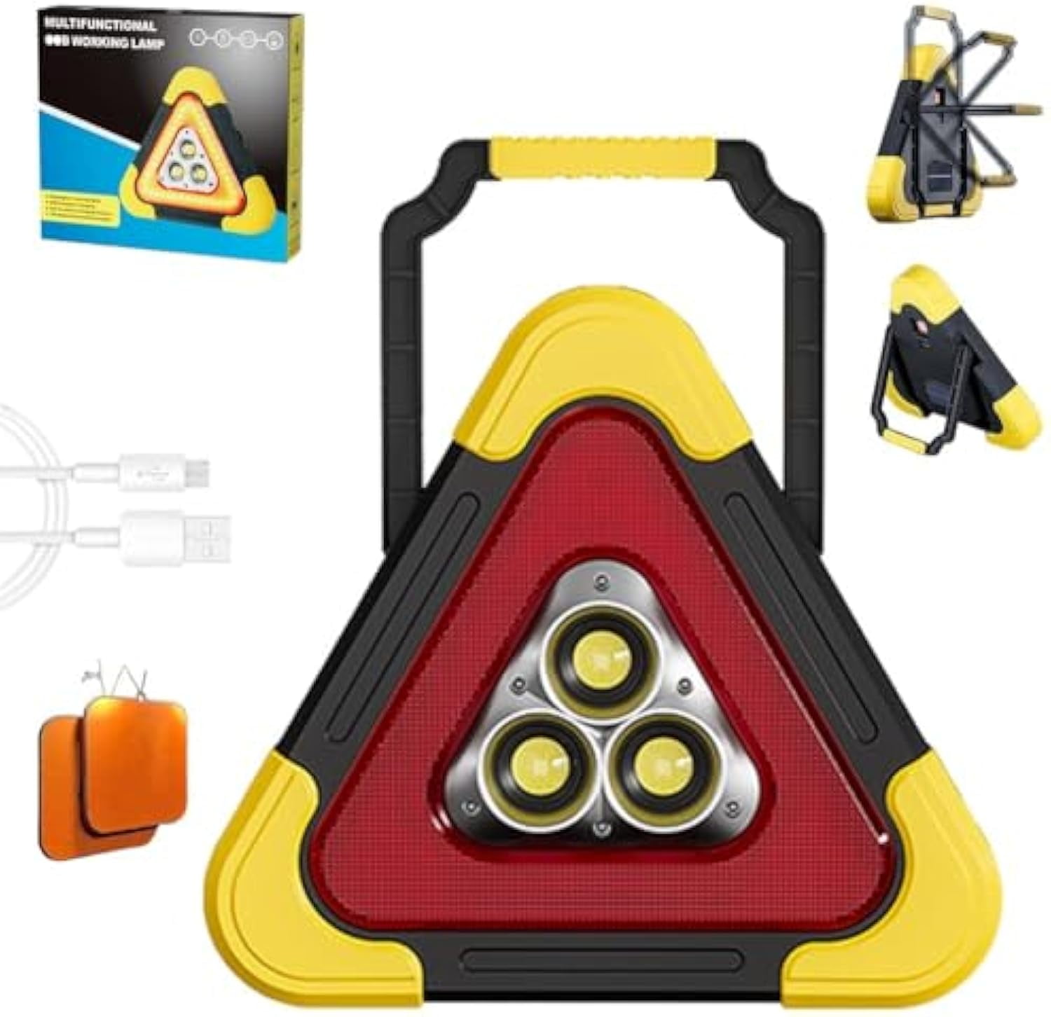 3-in-1 Solar Emergency Triangle Warning Light,Portable LED Emergencys ...