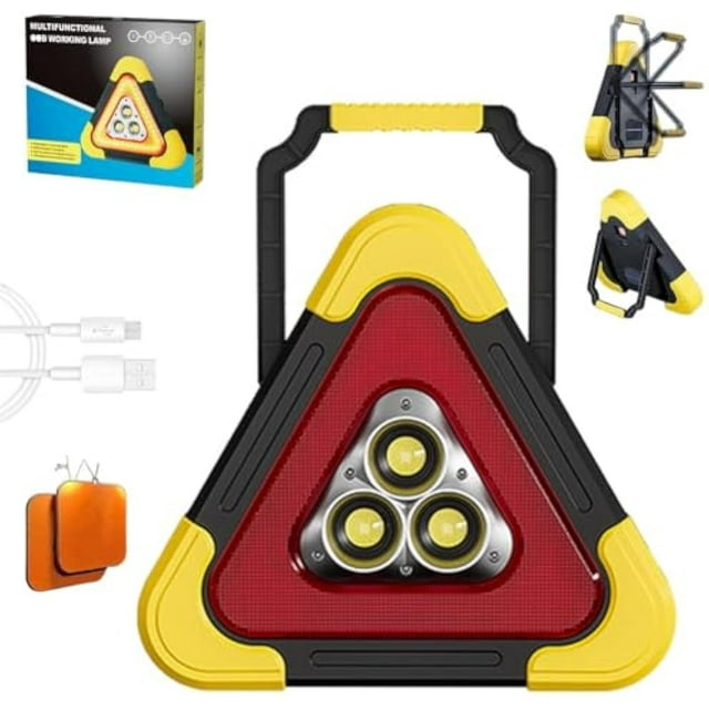 3-in-1 Solar Emergency Triangle Warning Light,Portable LED Emergencys ...