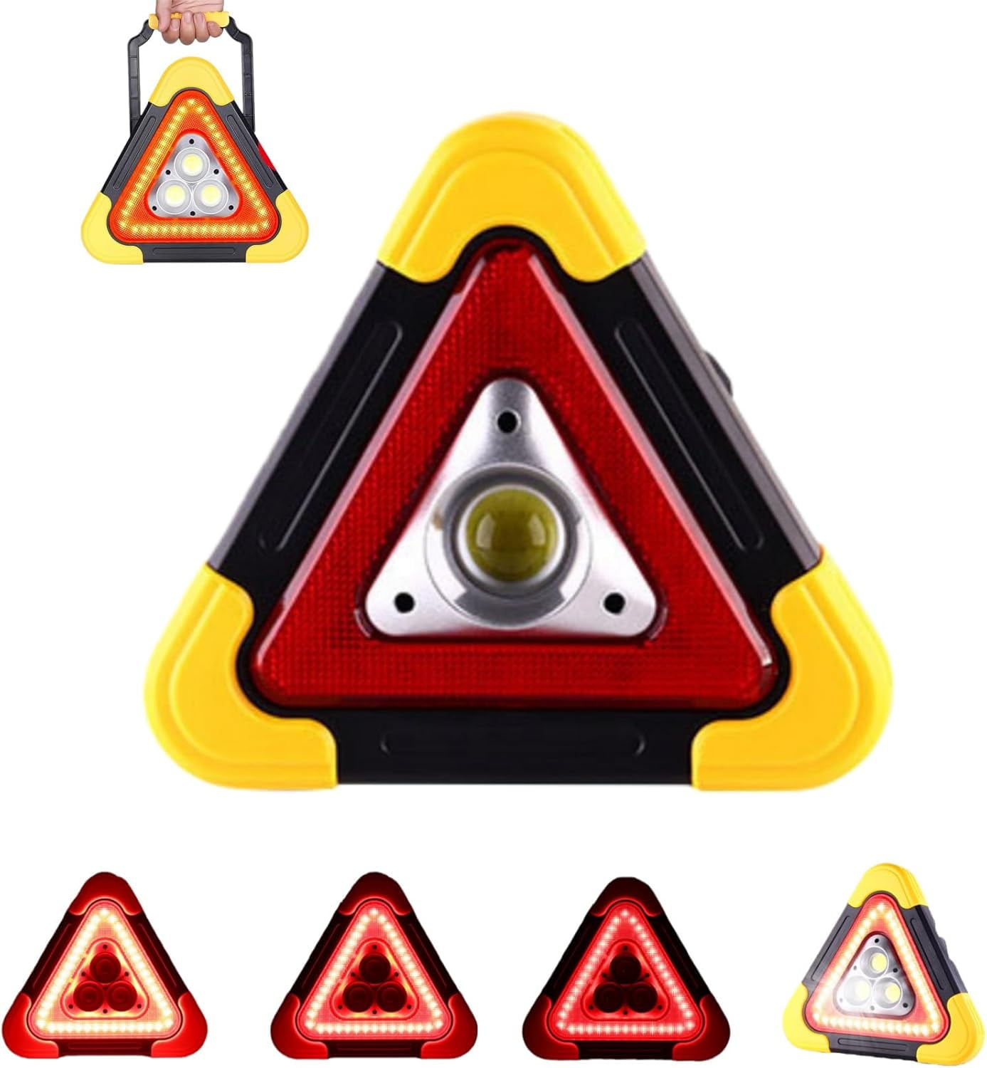 3-in-1 Solar Emergency Triangle Warning Light at the Roadside, Portable ...