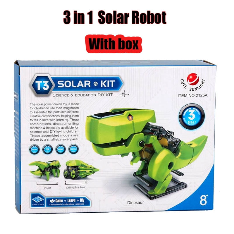 3-in-1 Solar Robot Kit, Robot Dinosaur Toys, STEM Projects for Kids ...