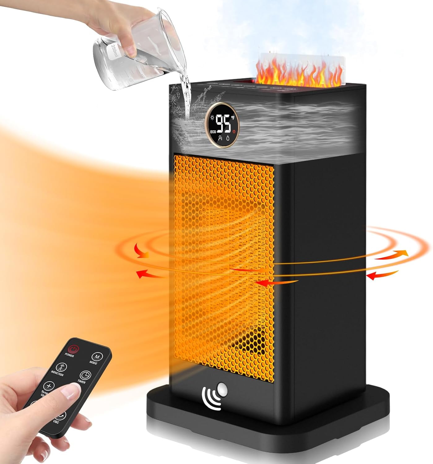 3-in-1 Space Heater with Humidifier, Space Heaters for Indoor Use with ...