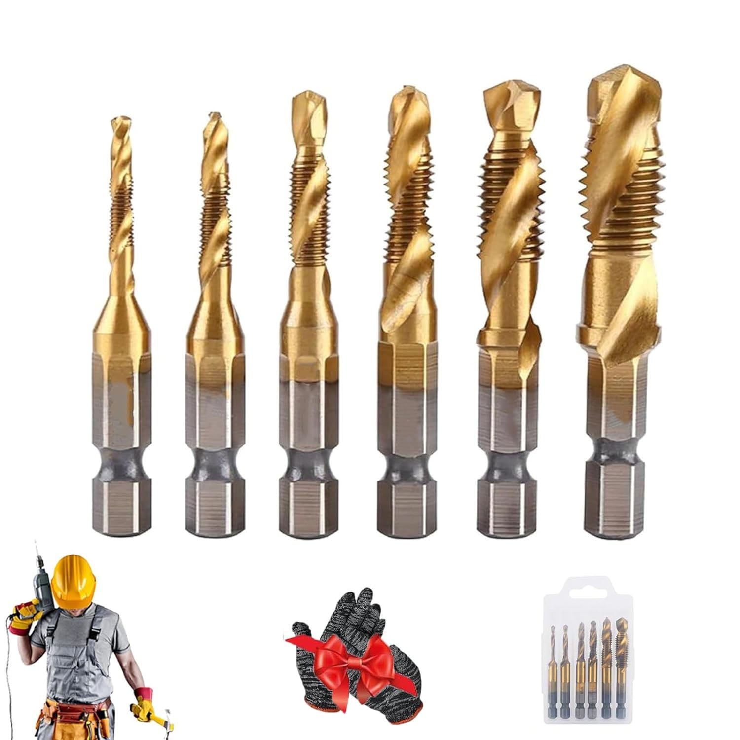 3 in 1 Spiral Flute Drill Bits, 3 in 1 Spiral Tap Hex Shank Drill Bit ...