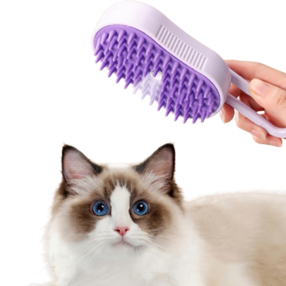 3-in-1 Spray Massage Pet Brush - Rechargeable Bath & Deshedding Comb w ...
