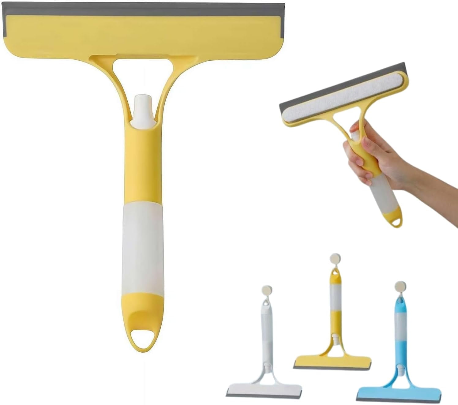 3 in 1 Spray Squeegee– Double-Sided Scrubber with Spray Bottle ...