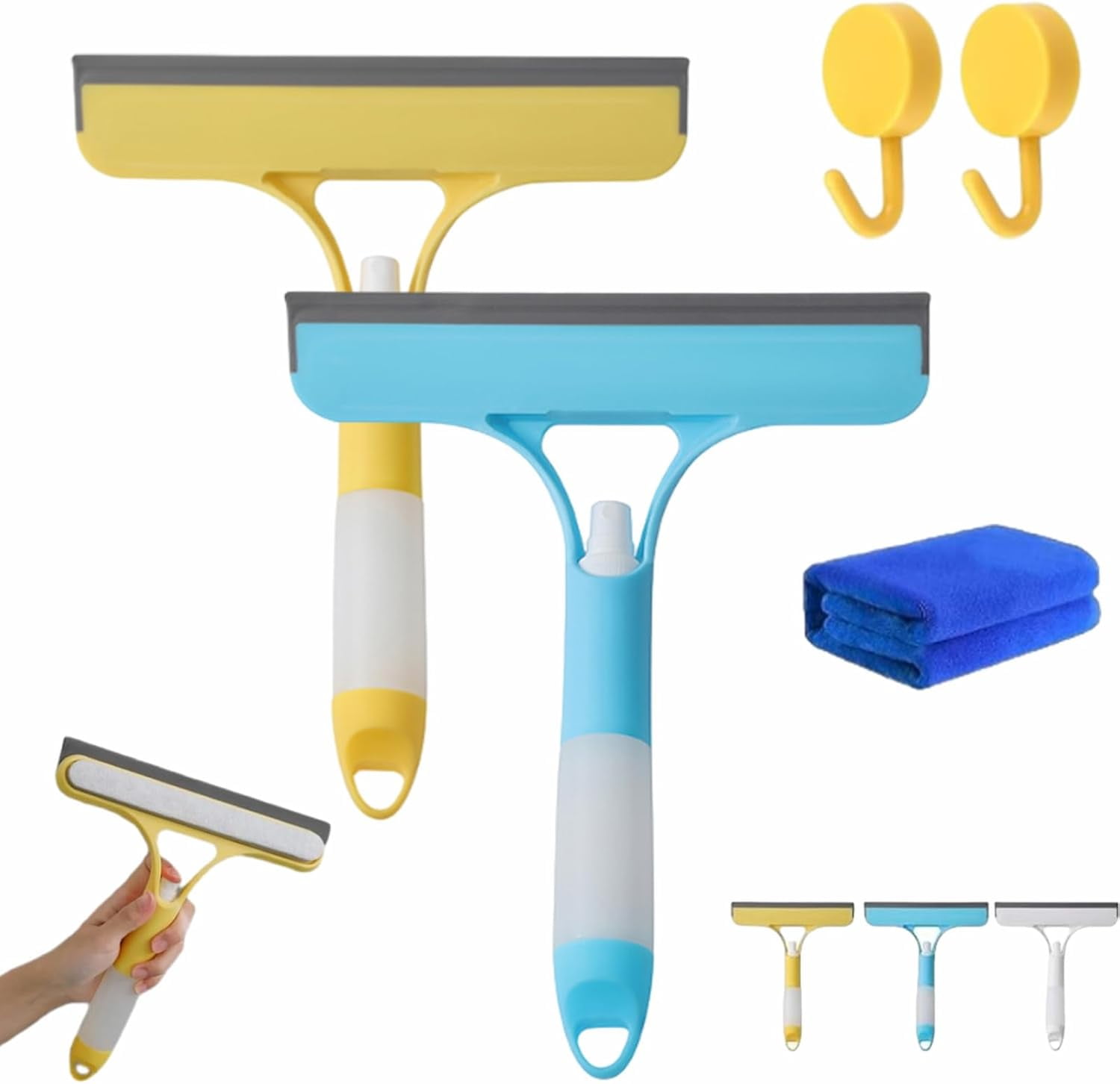 3 in 1 Spray Squeegee– Double-Sided Scrubber with Spray Bottle ...