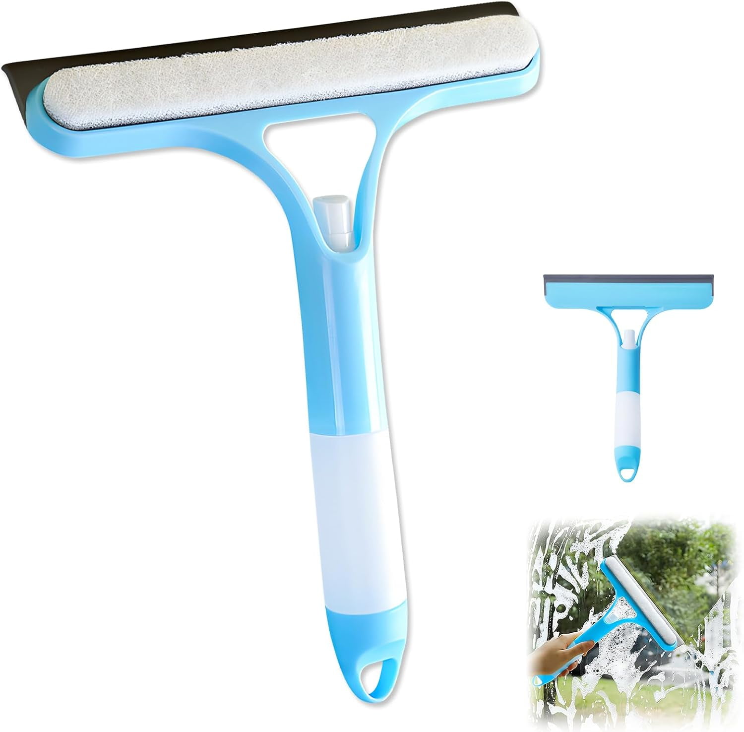 3-in-1 Spray Window & Mirror Squeegee,Window Squeegee with Spray ...